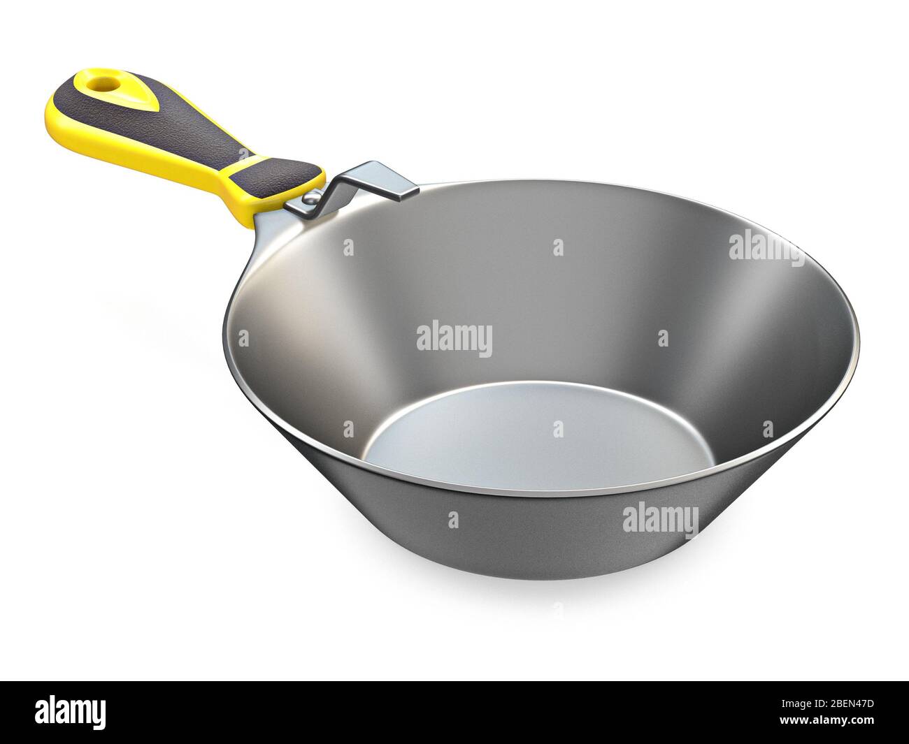 Masonry tool metal plaster pan 3D render illustration isolated on white ...