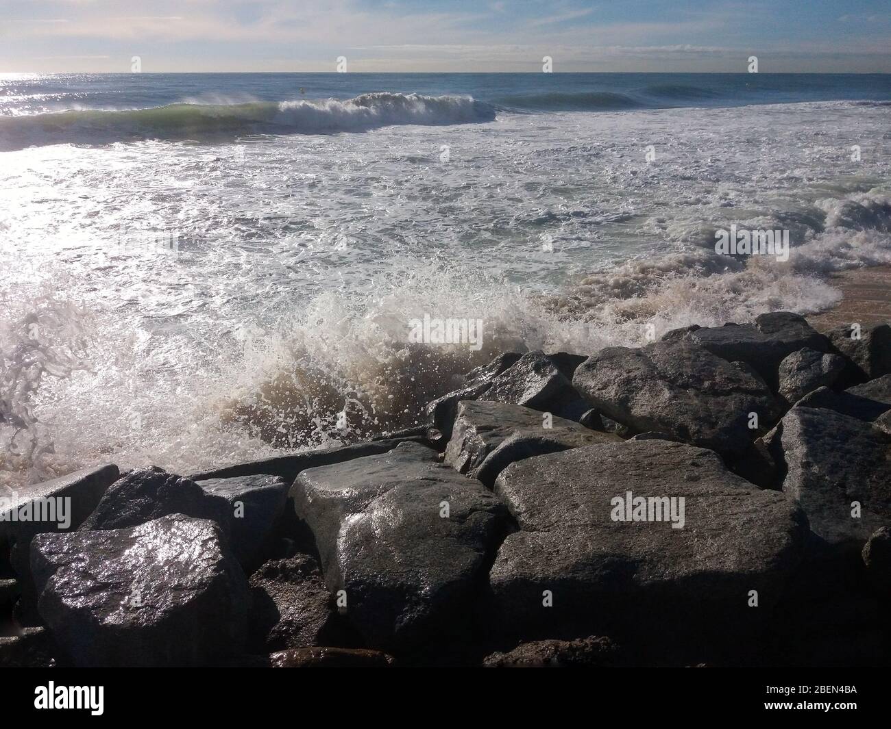 Spiritual background for meditation with Seascape Stock Photo - Alamy