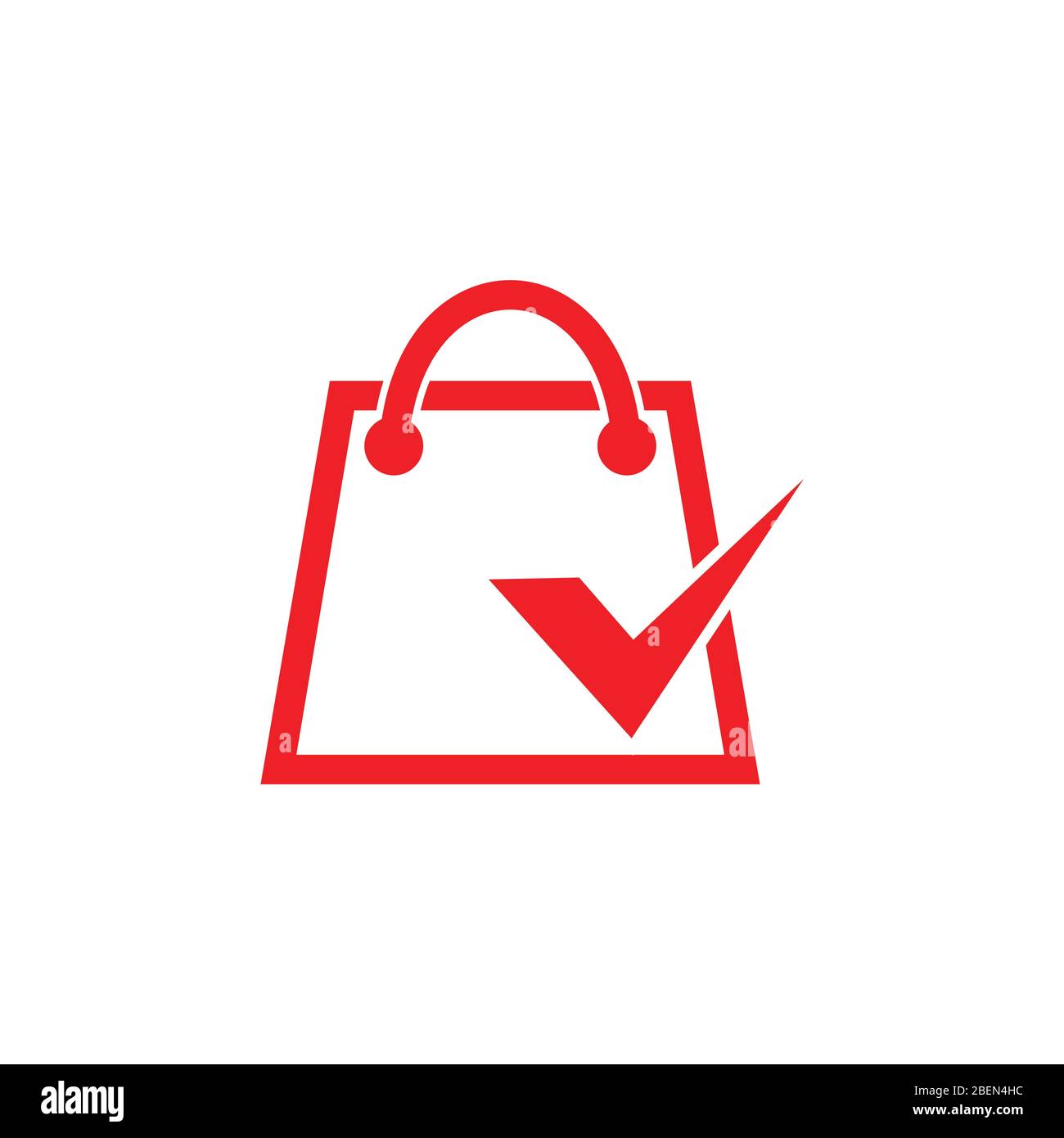 shopping bag check mark list symbol decoration vector Stock Vector ...