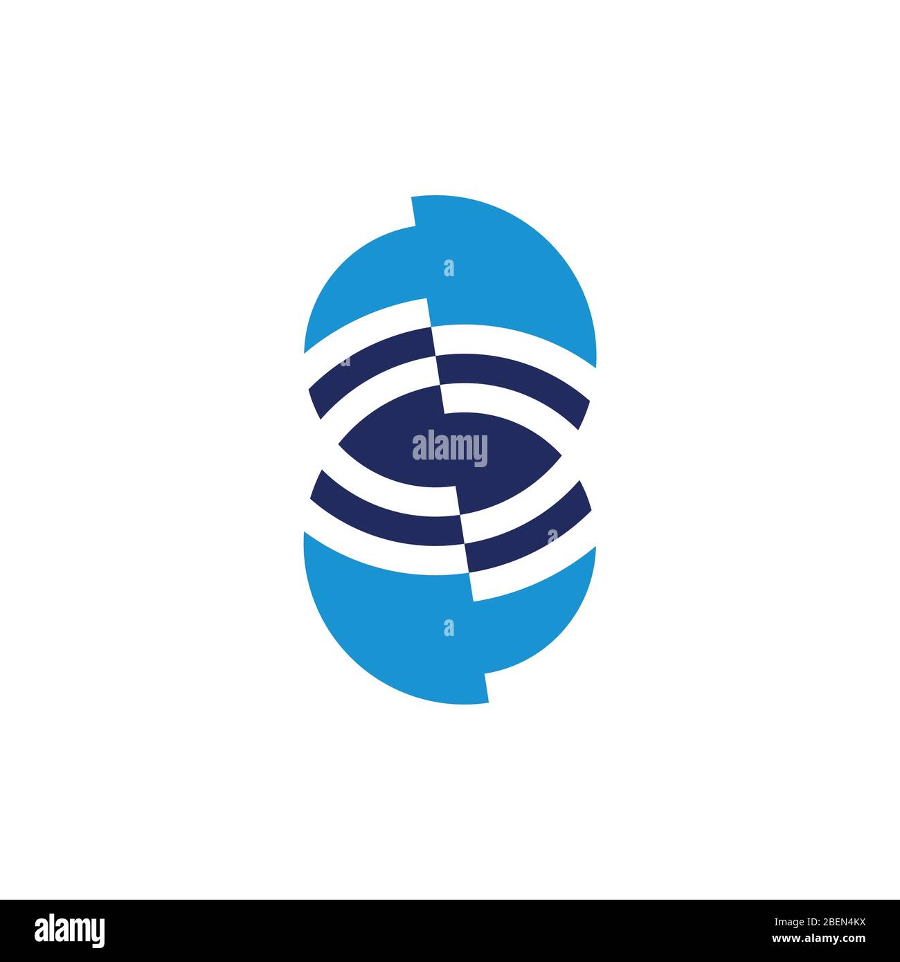 simple geometric stripes linked circle logo vector Stock Vector Image ...