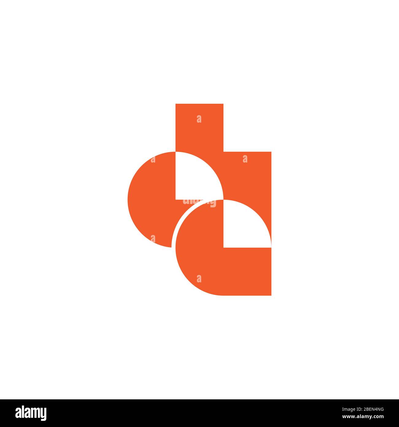 letter dd simple geometric circle chart abstract logo vector Stock ...