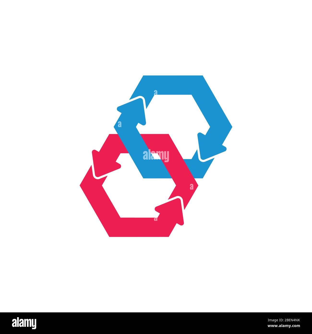 linked circle hexagonal arrows process symbol vector Stock Vector Image ...