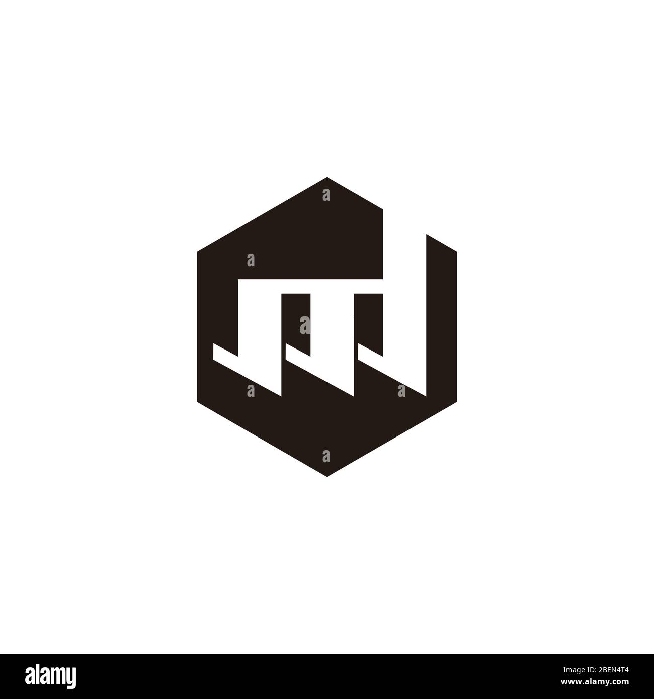 letter md abstract hexagonal geometric symbol logo vector Stock Vector ...