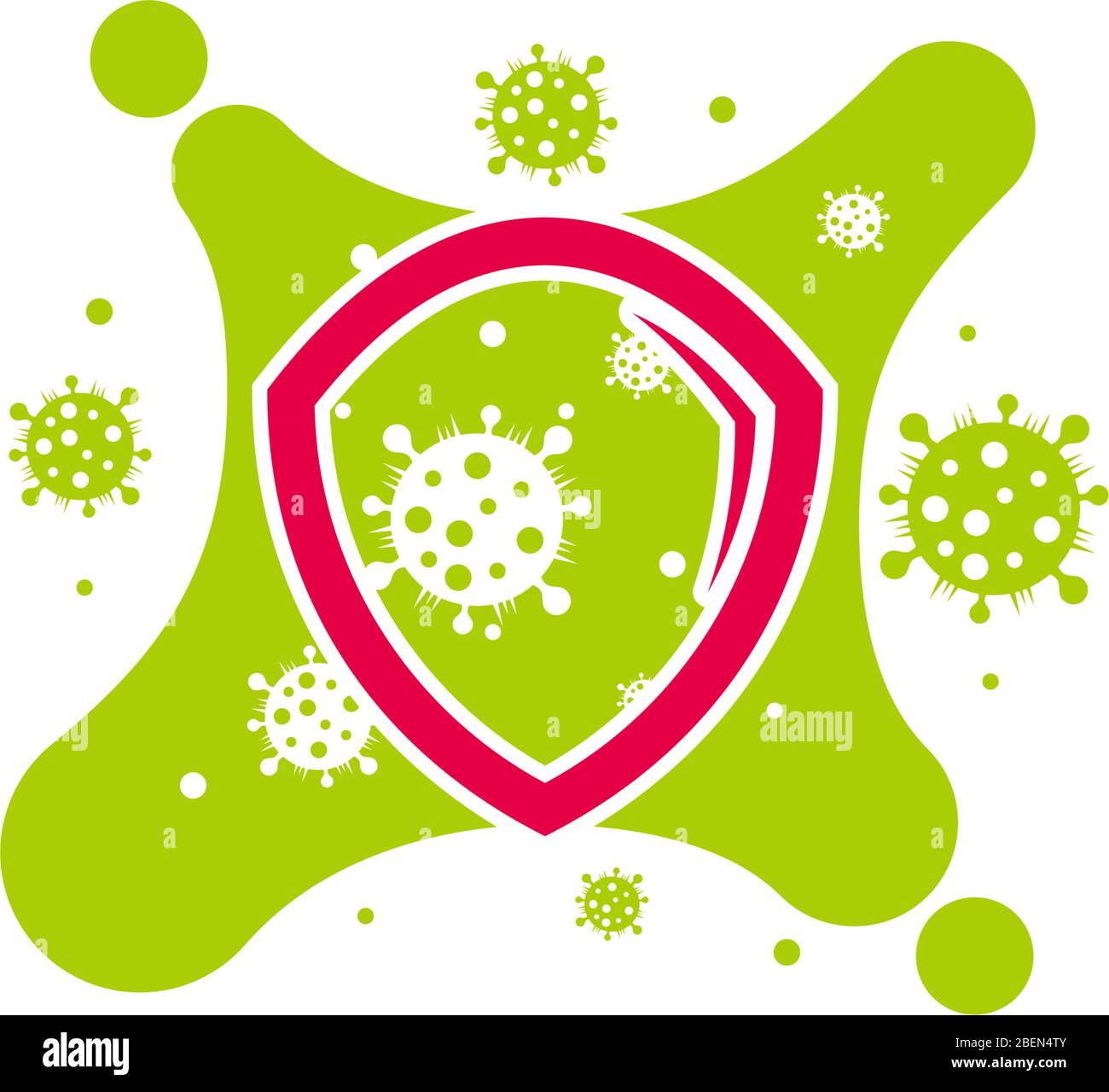 protection shield against influenza virus spread symbol vector Stock ...