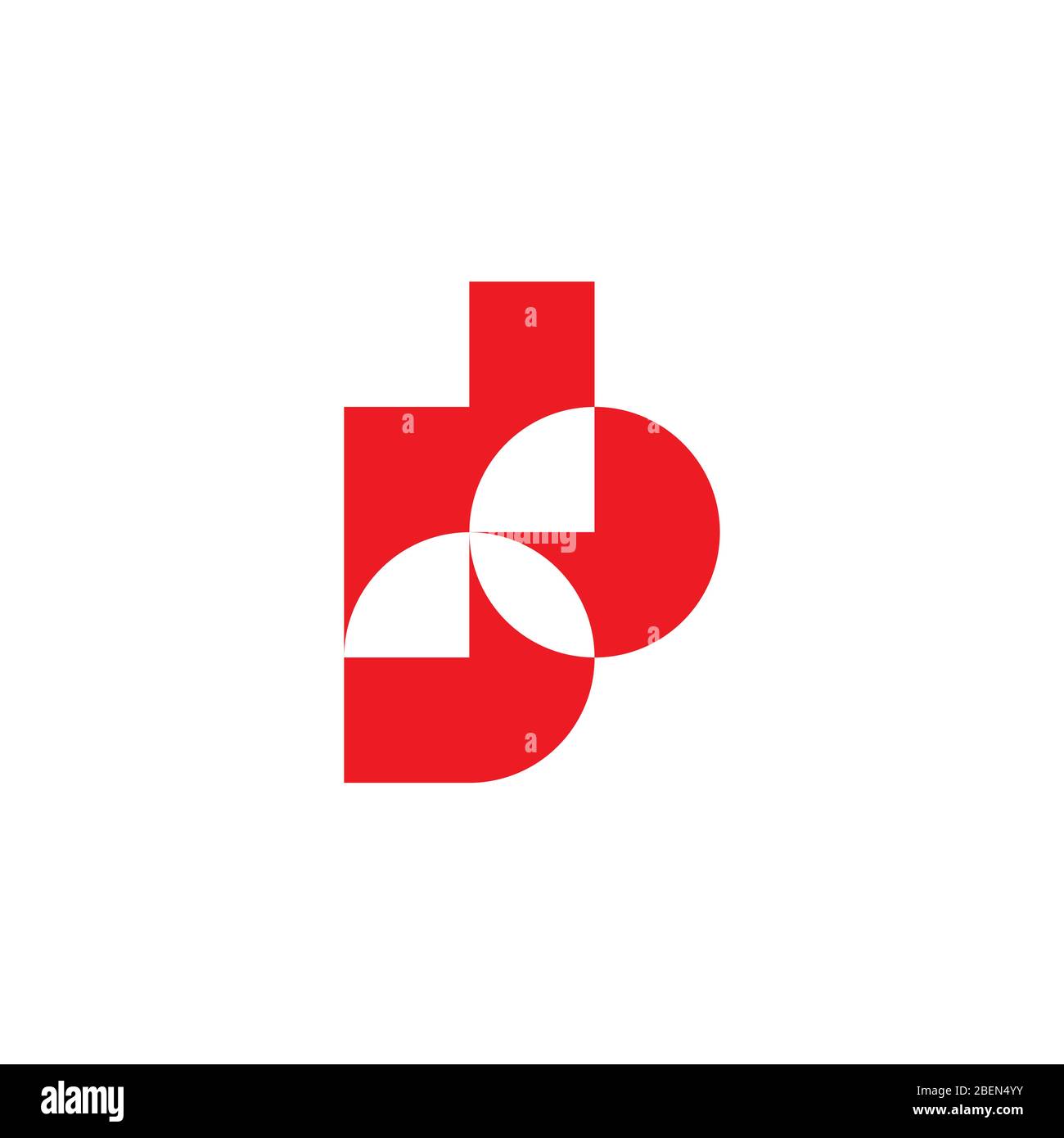 letter bb abstract geometric leaf shape logo vector Stock Vector Image ...