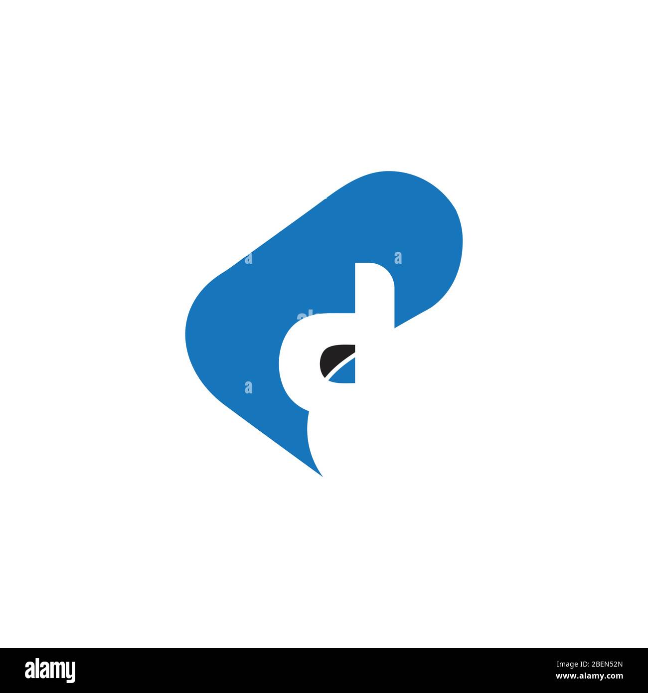 letter d abstract negative space design symbol logo vector Stock Vector ...