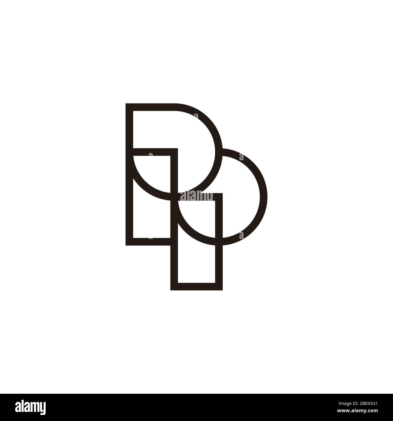 letter pp simple geometric linear abstract logo vector Stock Vector ...