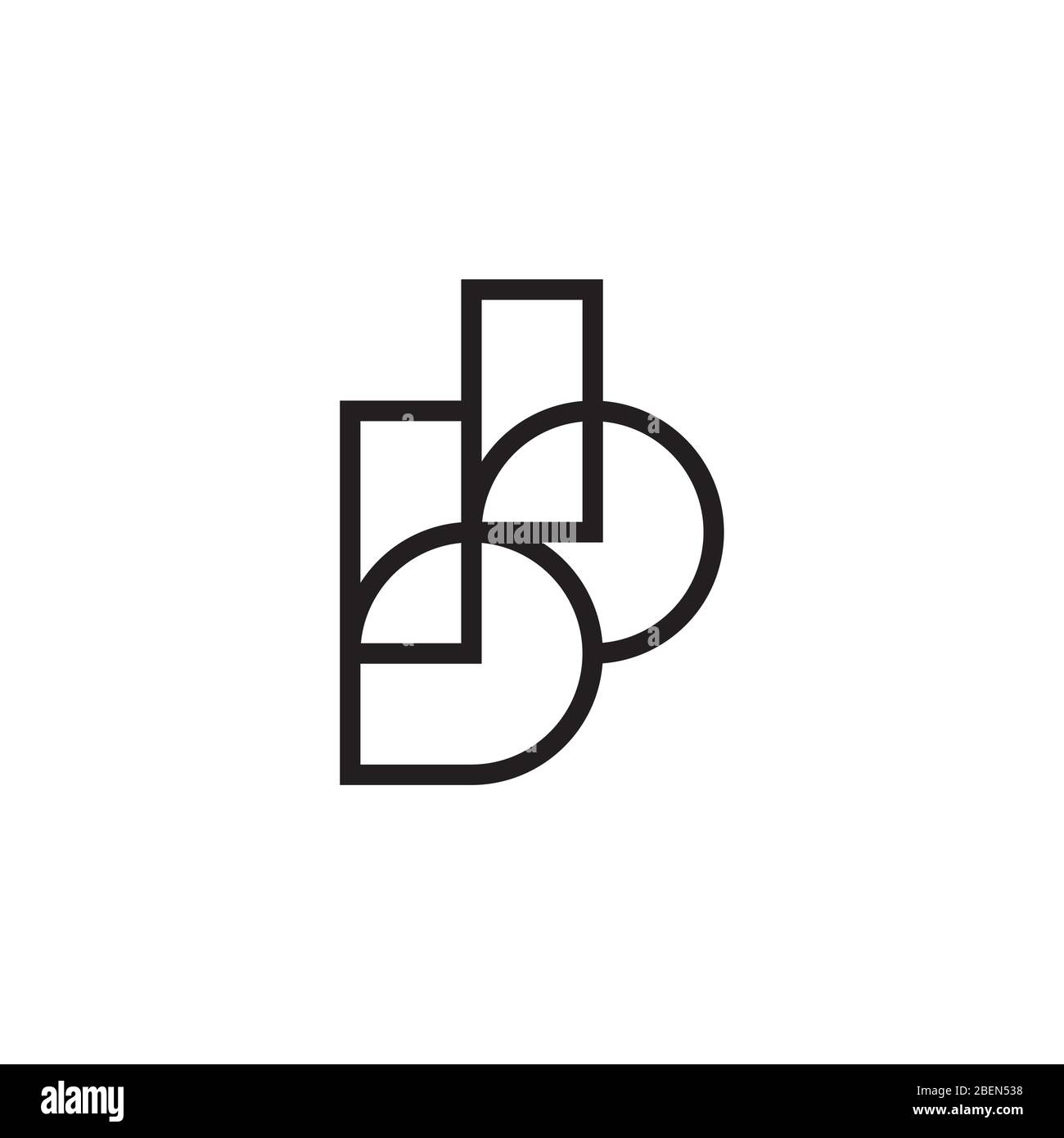 letter bb watch simple geometric linear abstract logo vector Stock ...