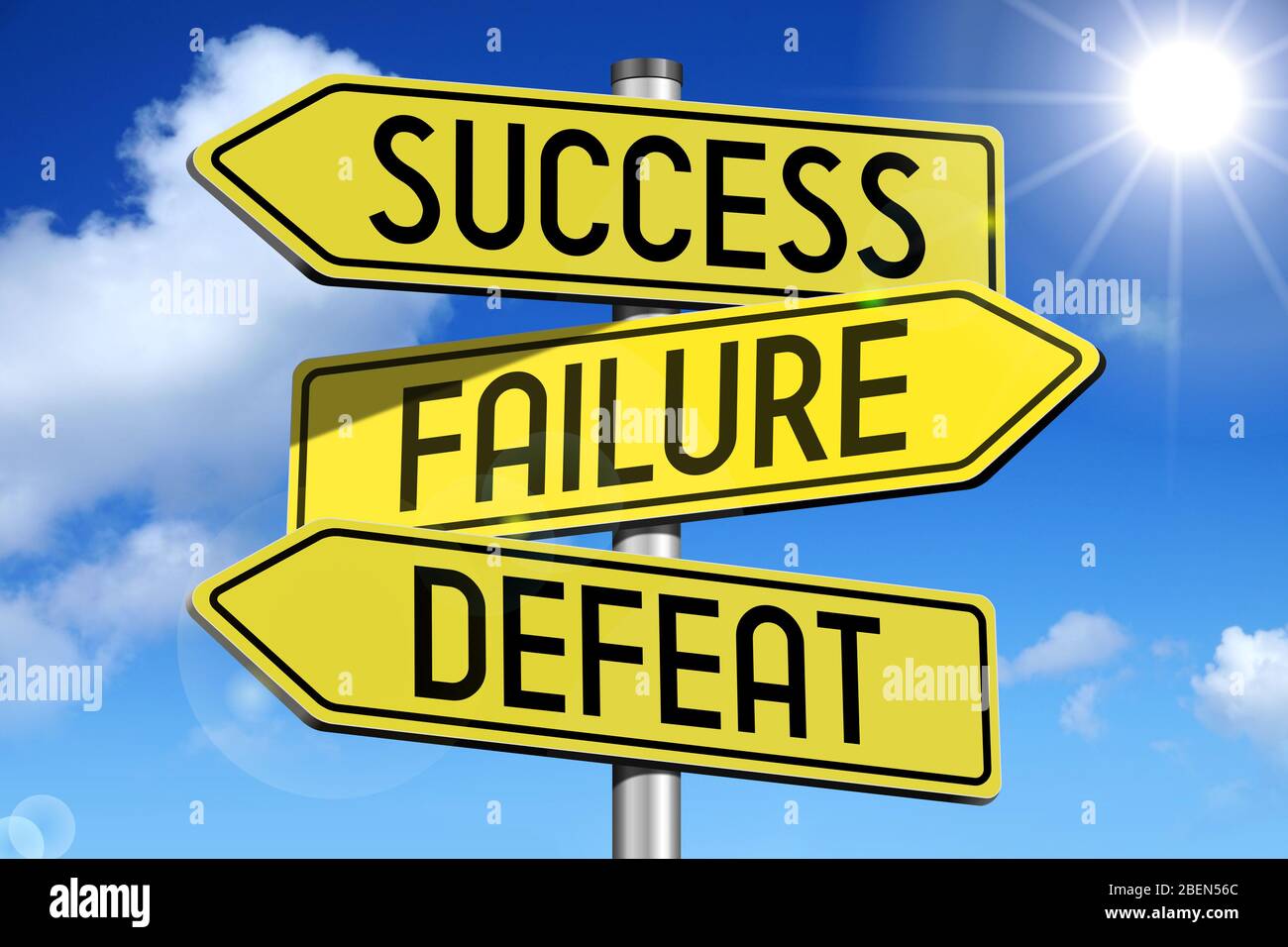 Success, failure, defeat - yellow roadsign Stock Photo - Alamy Success, failure, defeat - yellow roadsign Stock Photo - Alamy