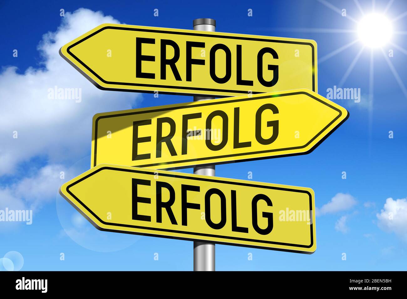 Success in German - yellow roadsign Stock Photo - Alamy Success in German - yellow roadsign Stock Photo - Alamy