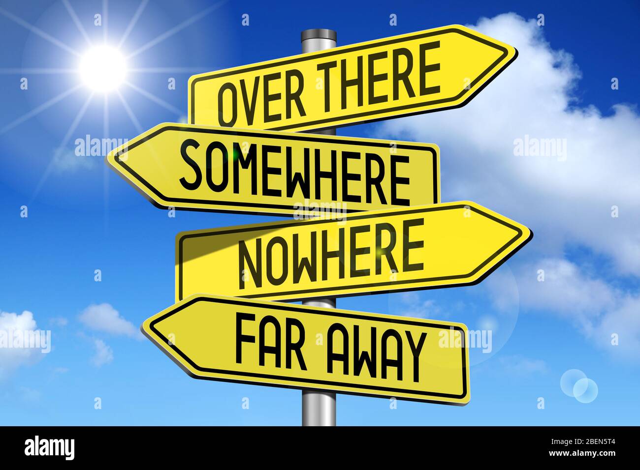 Support concept - yellow road-sign Stock Photo - Alamy