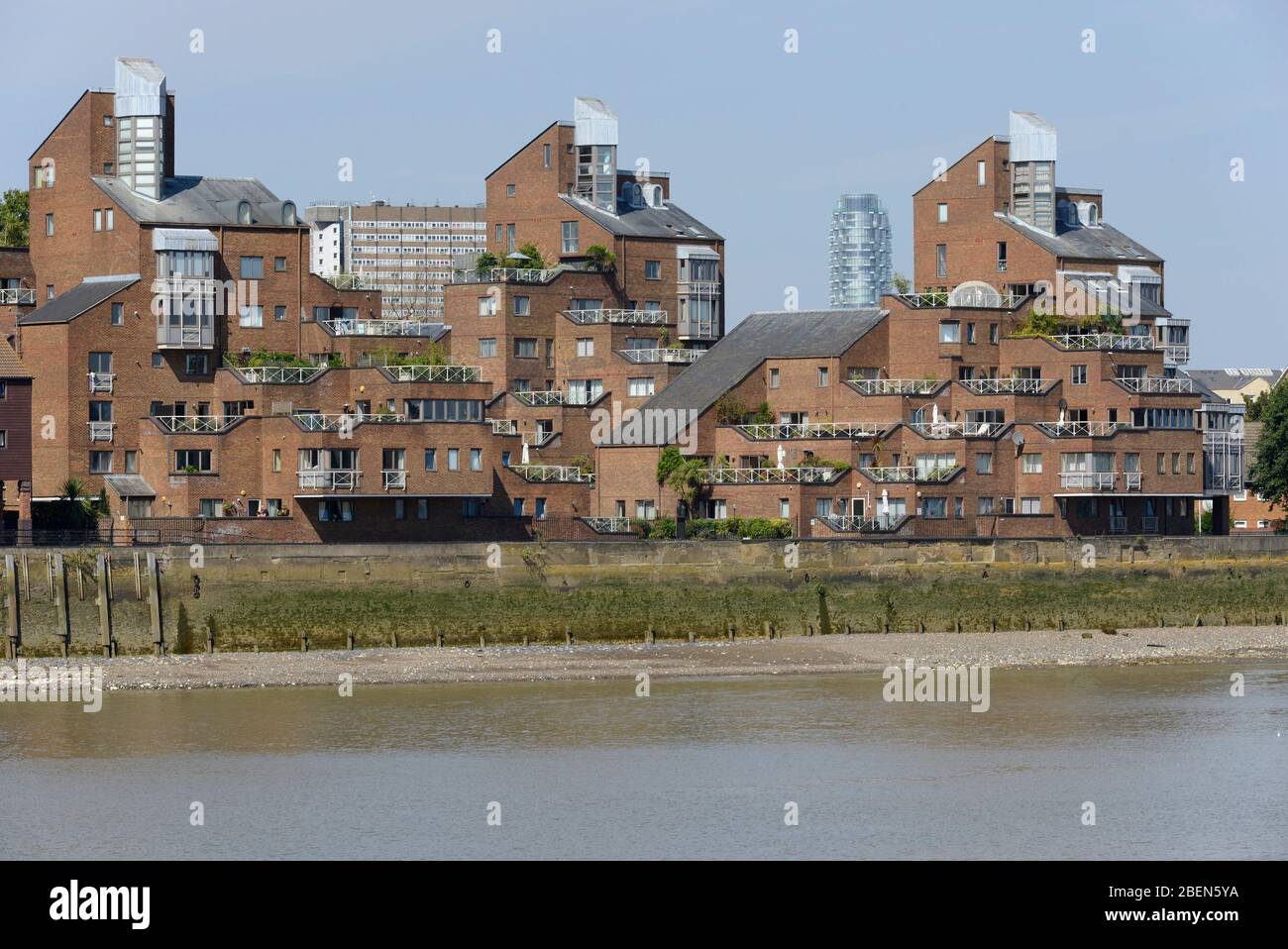 Housing estate by the river Thames in Milwall, London, UK Stock Photo ...