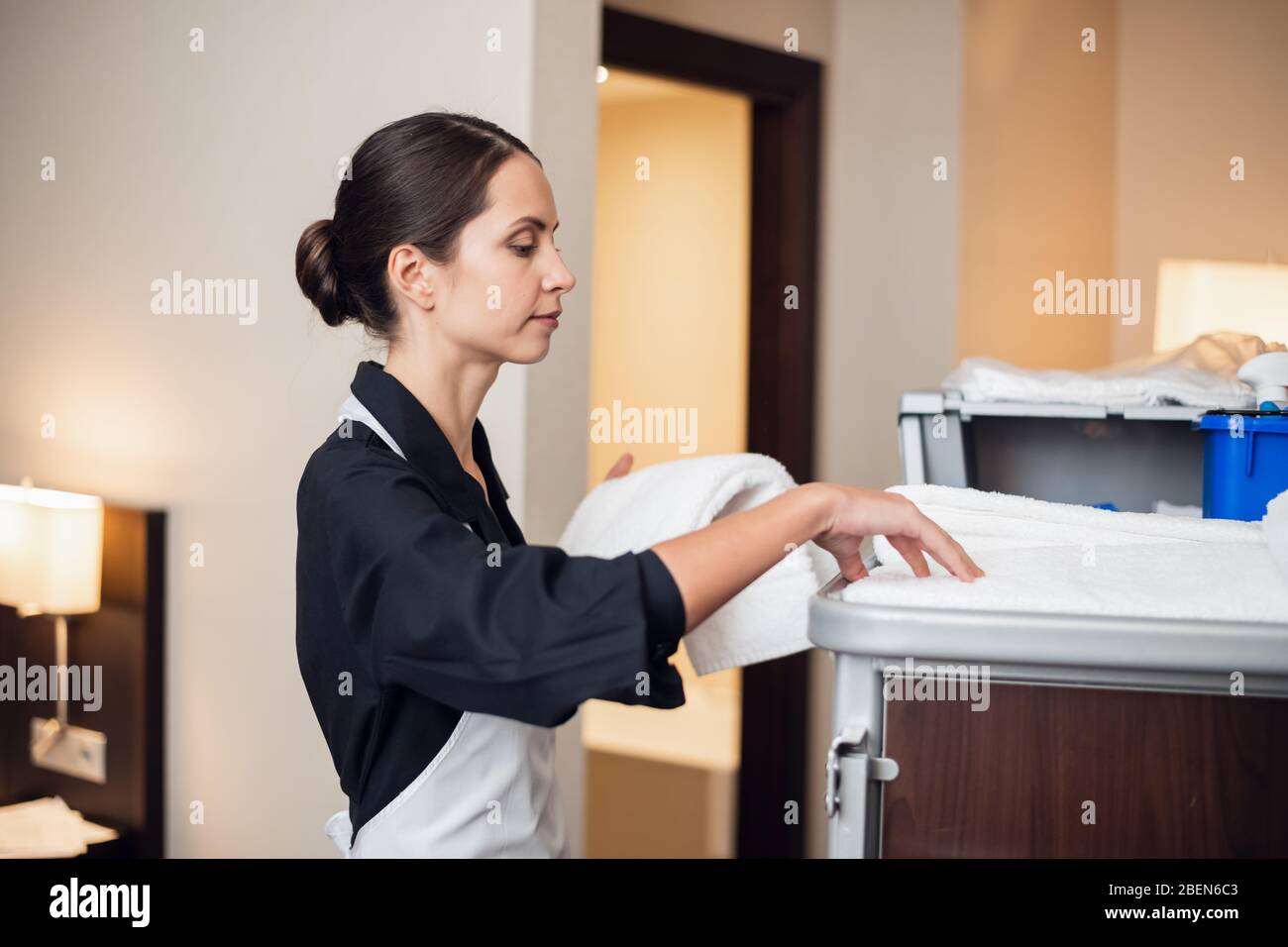 House maid serving hi-res stock photography and images - Alamy