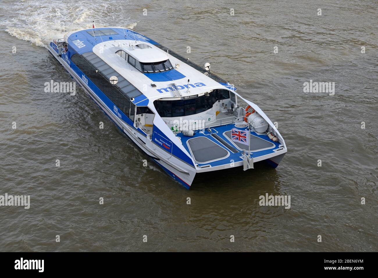 Catamaran ferry on the river Thames, London, UK Stock Photo - Alamy