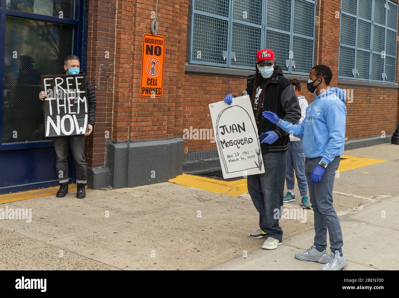 New York, United States. 14th Apr, 2020. Activists protest against ...