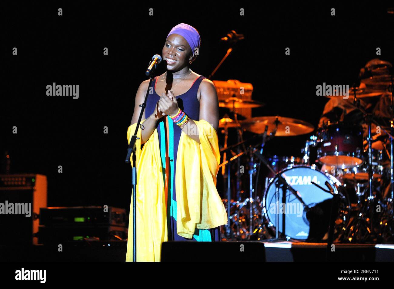 India Arie performing at the Keswick Theatre in Glenside, Pennsylvania ...