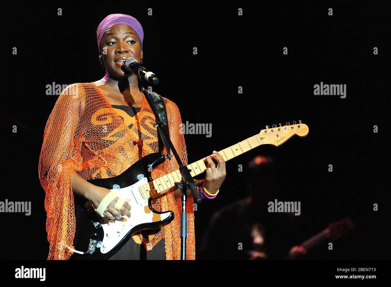India Arie performing at the Keswick Theatre in Glenside, Pennsylvania ...