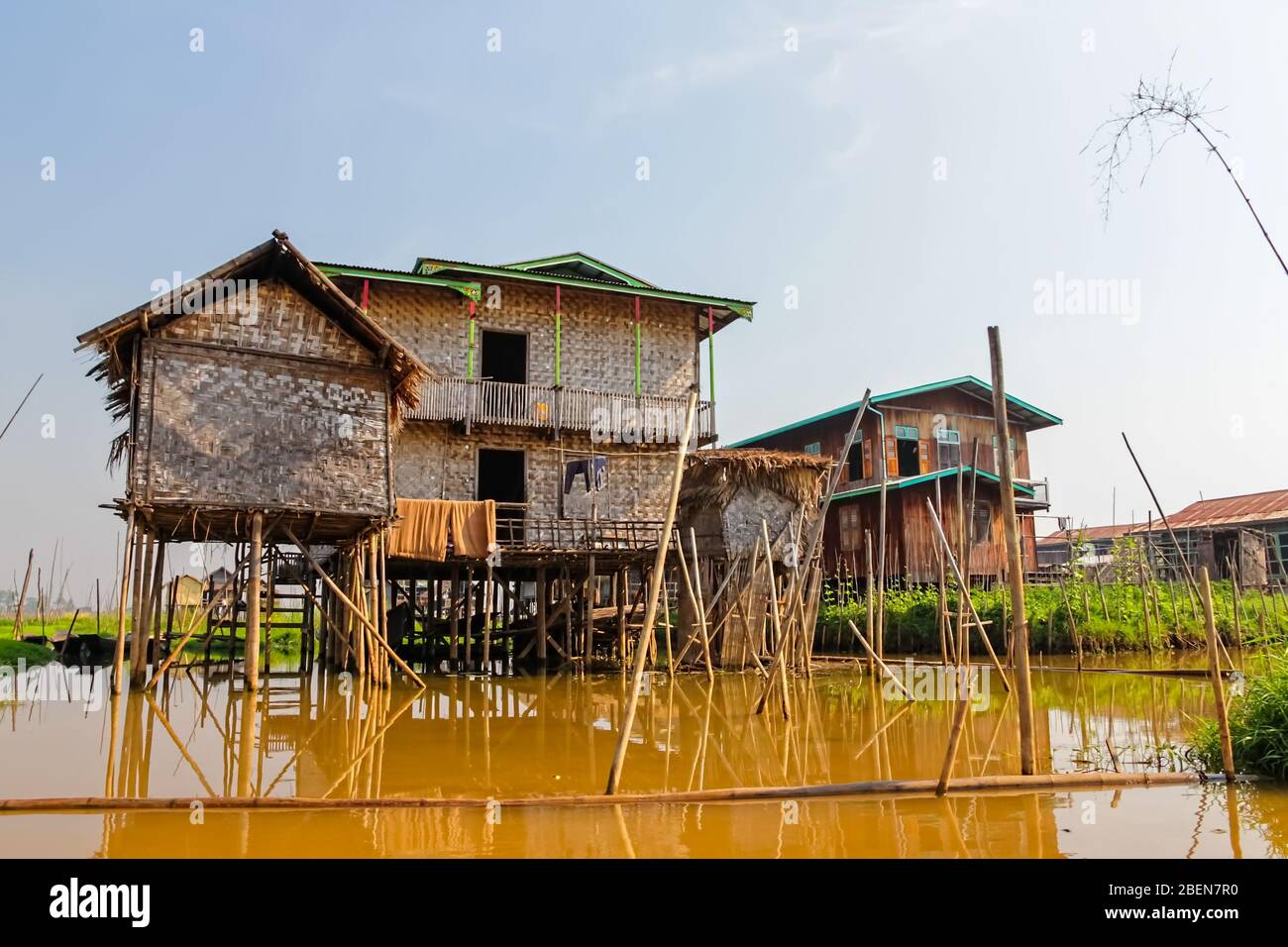 Floating house on Inle lake Stock Photo - Alamy