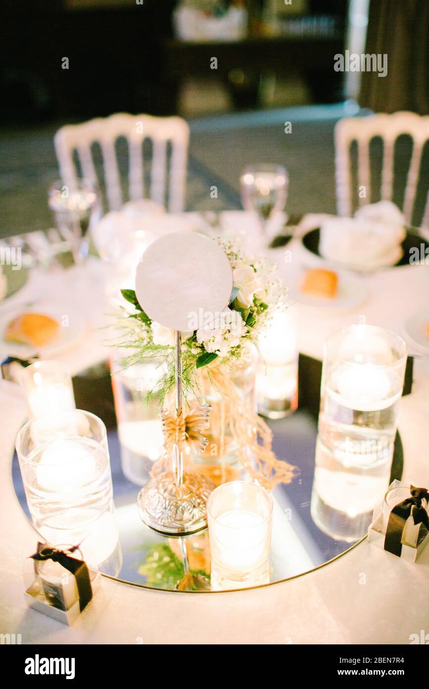 Wedding dining table. Rustic wedding Stock Photo - Alamy