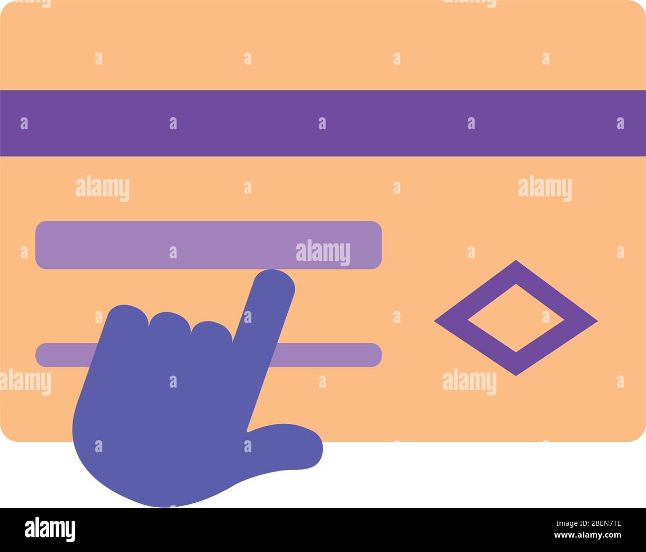 banking online concept, credit card with hand cursor icon over white ...