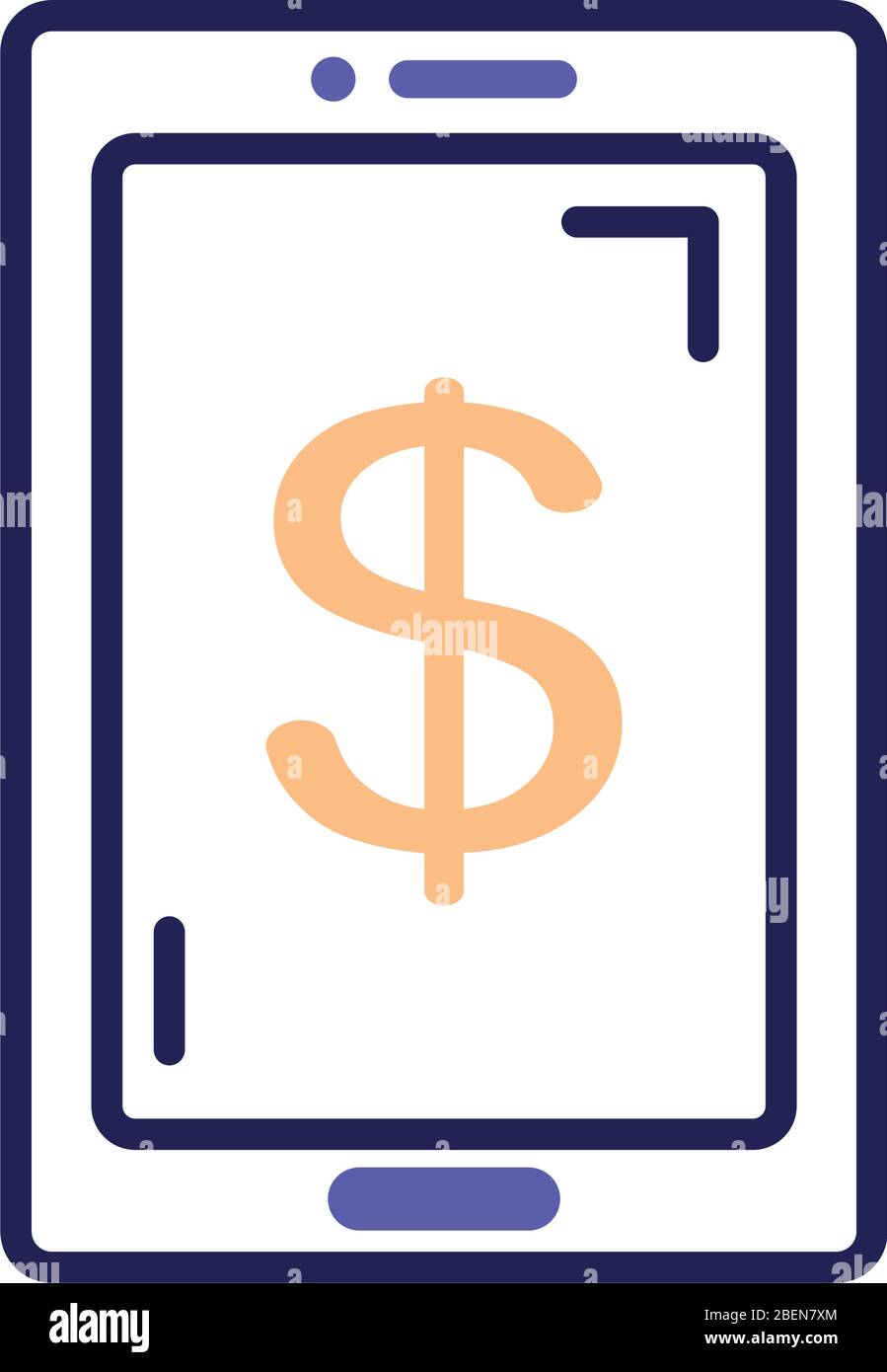 mobile banking concept, smartphone with money symbol icon over white ...
