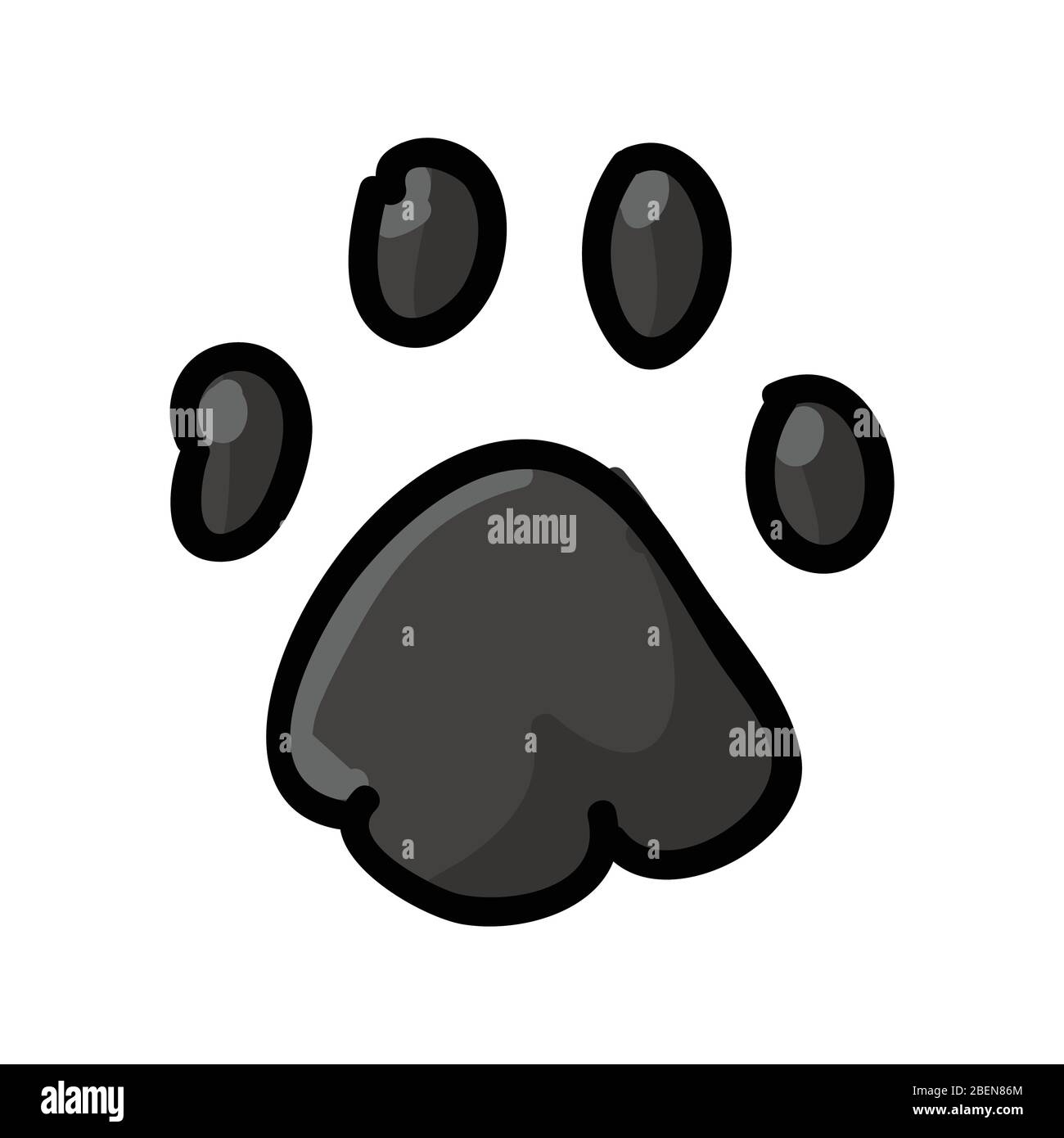 Cute cartoon grey dog paw with claw print vector clipart. Wildlife ...