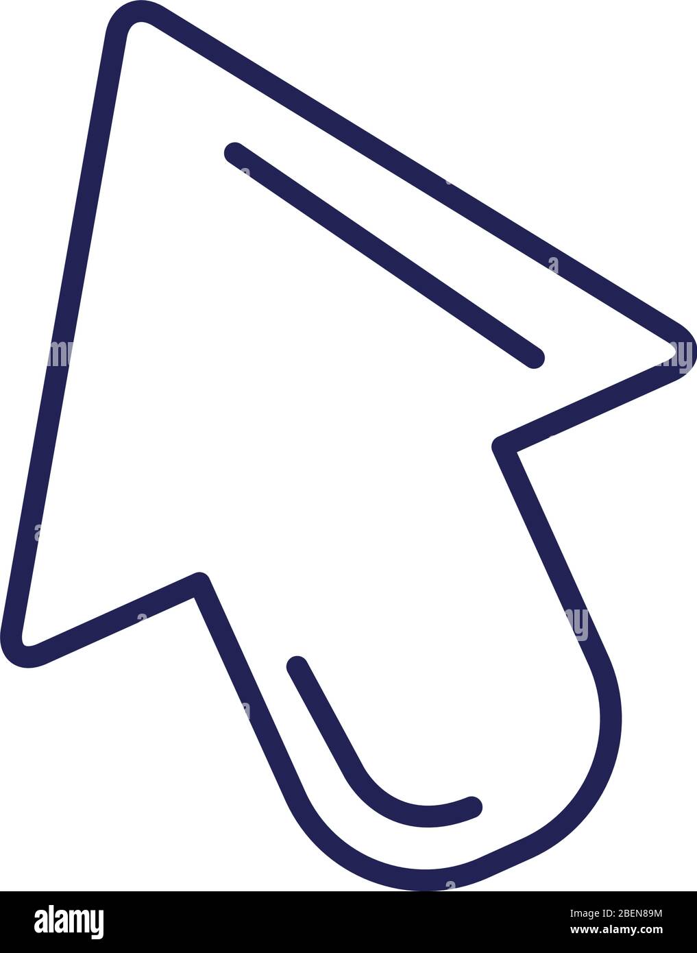 web cursor icon over white background, line color style, vector ...