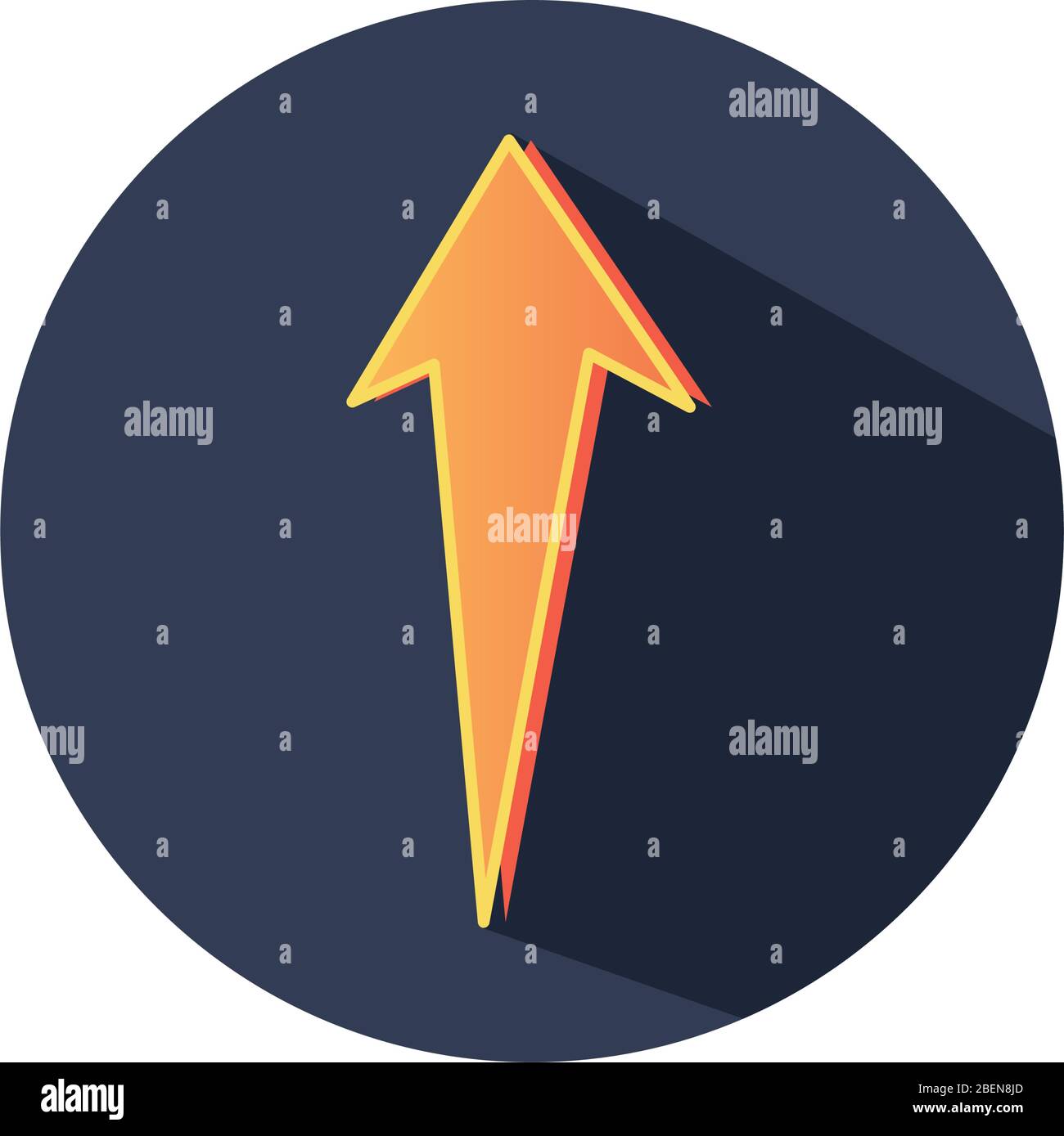 arrow up icon over white background, block detailed style, vector ...