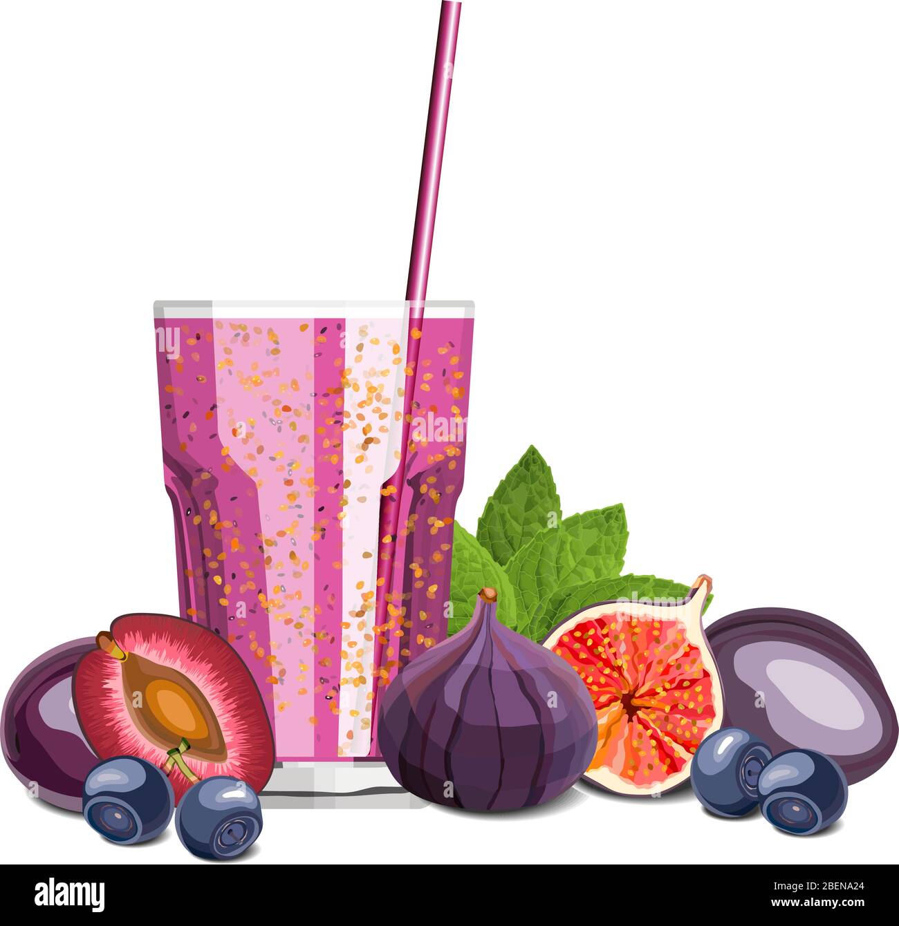 Fig smoothie Stock Vector Images - Alamy