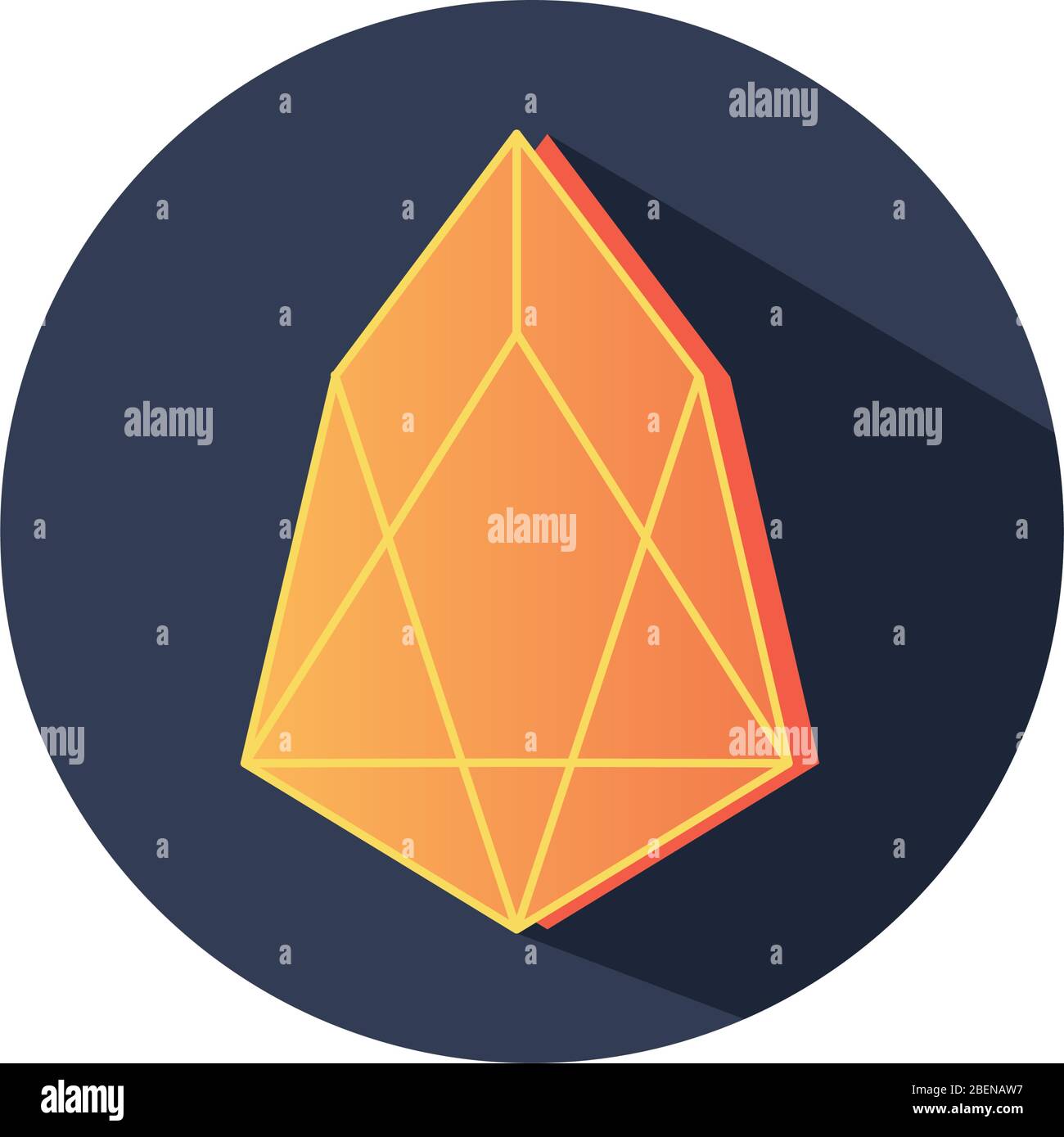 Eos cryptocurrency symbol icon over white background, block detailed ...