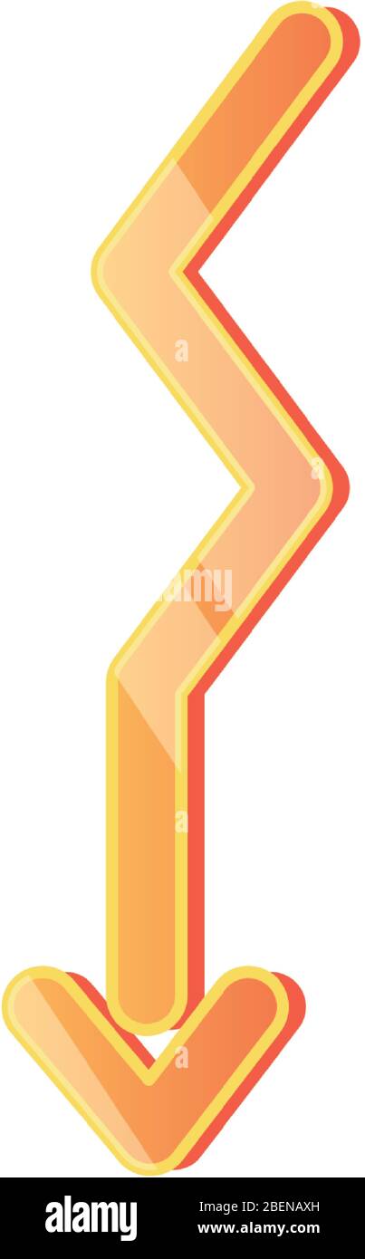 descending financial arrow icon over white background, detailed style ...