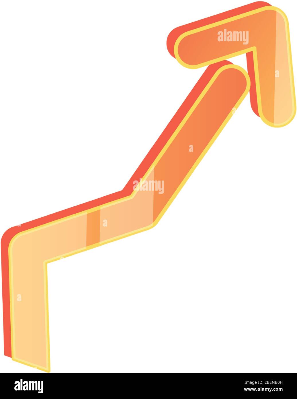 golden rising financial arrow icon over white background, detailed ...