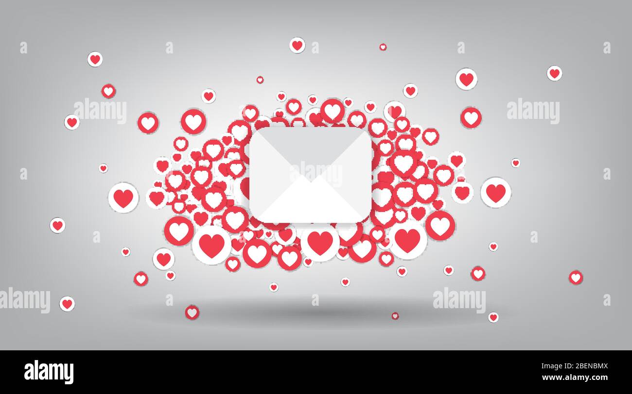 Like abstract background, preview template, 3d with likes hearts, happy ...