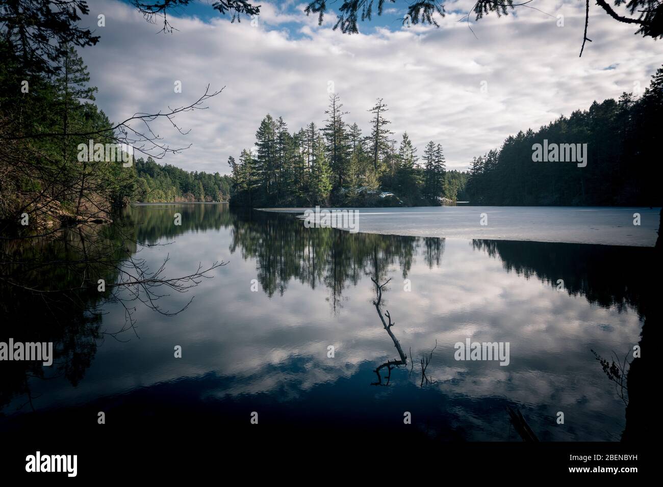 Beautiful view from the mountain above the Thetis lakes in Victoria ...