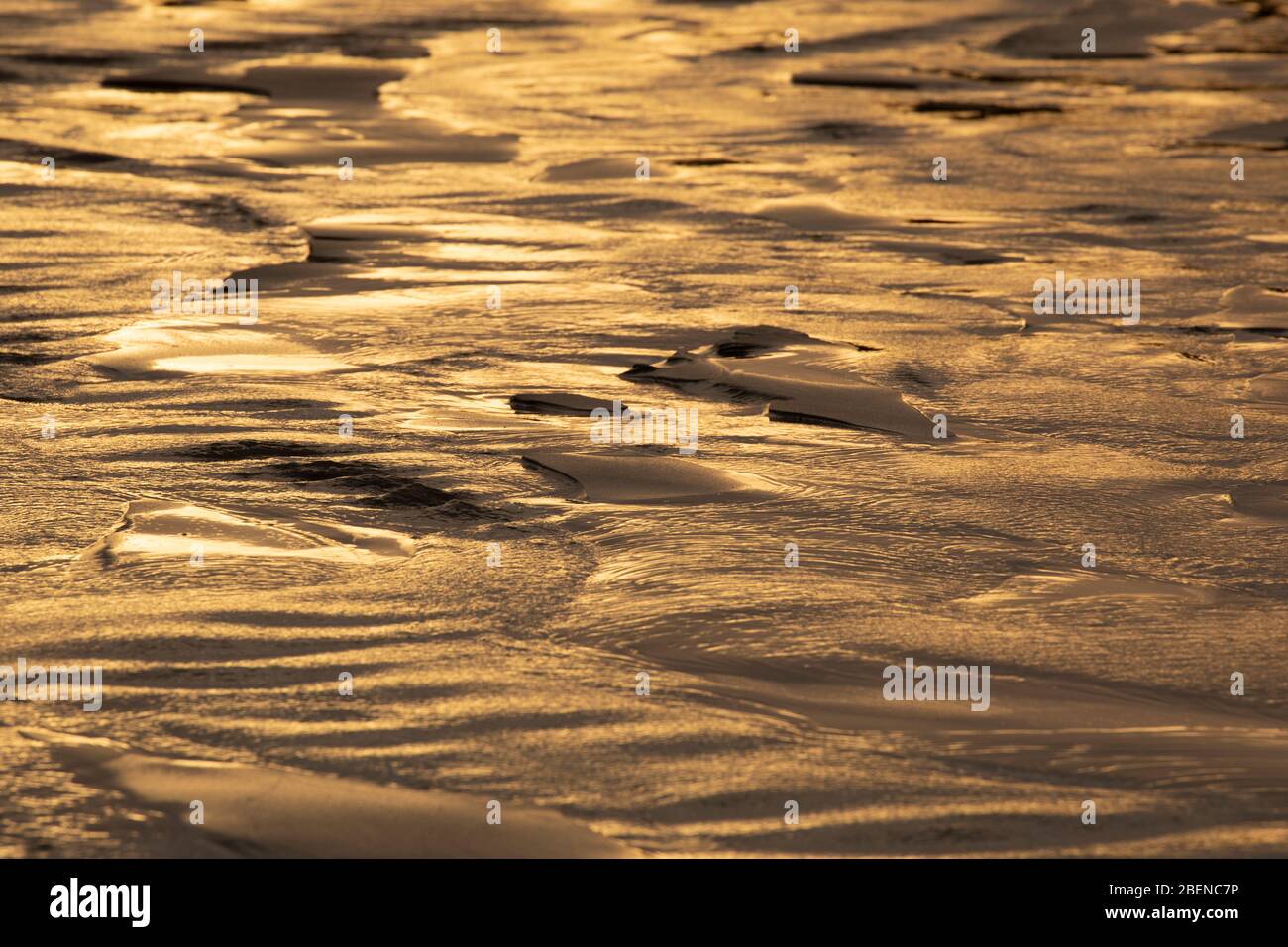 water ripples along beach during sunset at Seal Rock, Oregon Stock ...