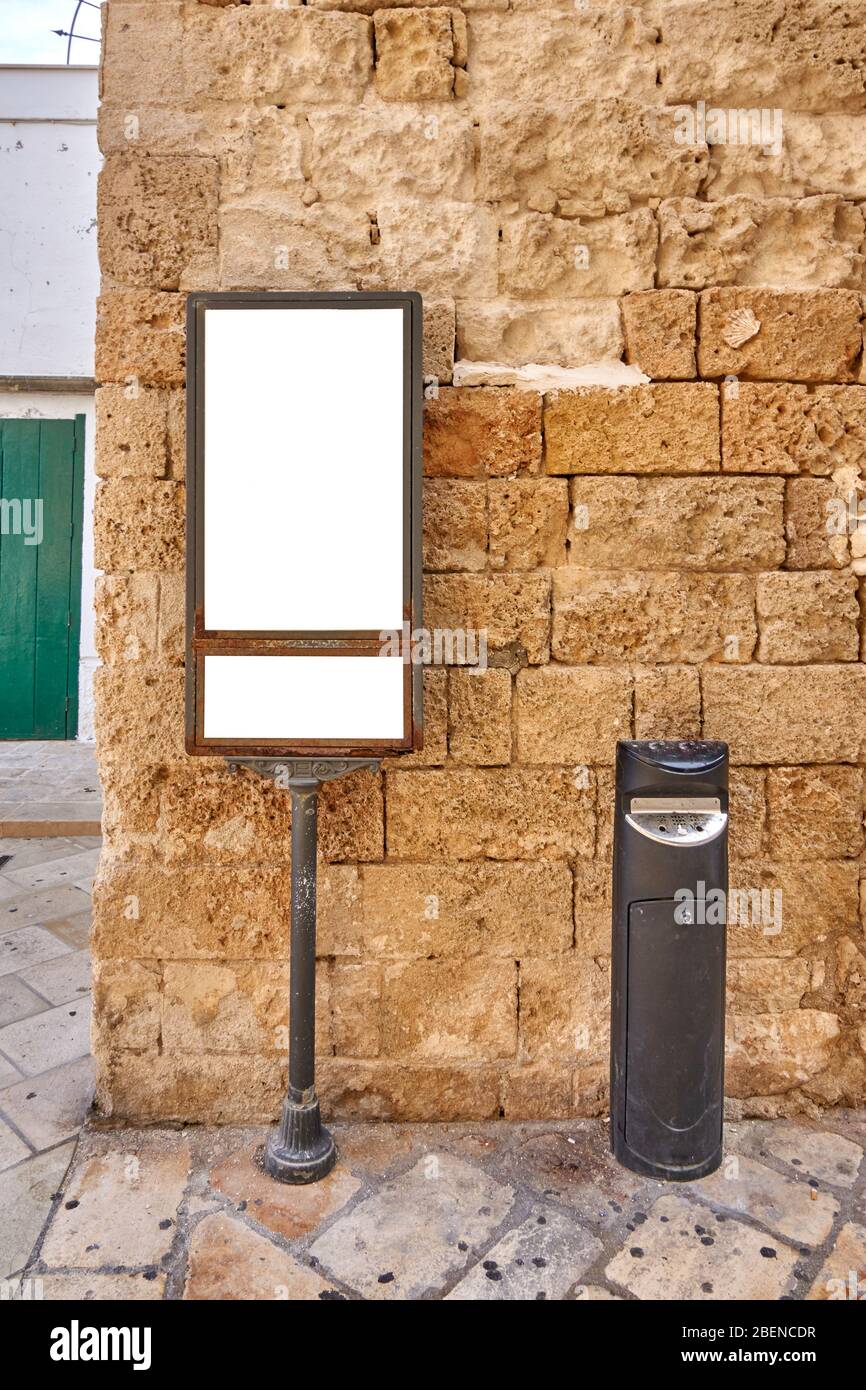 Mockup Of A Tourist Billboard In An Italian Street Next To A Public ...