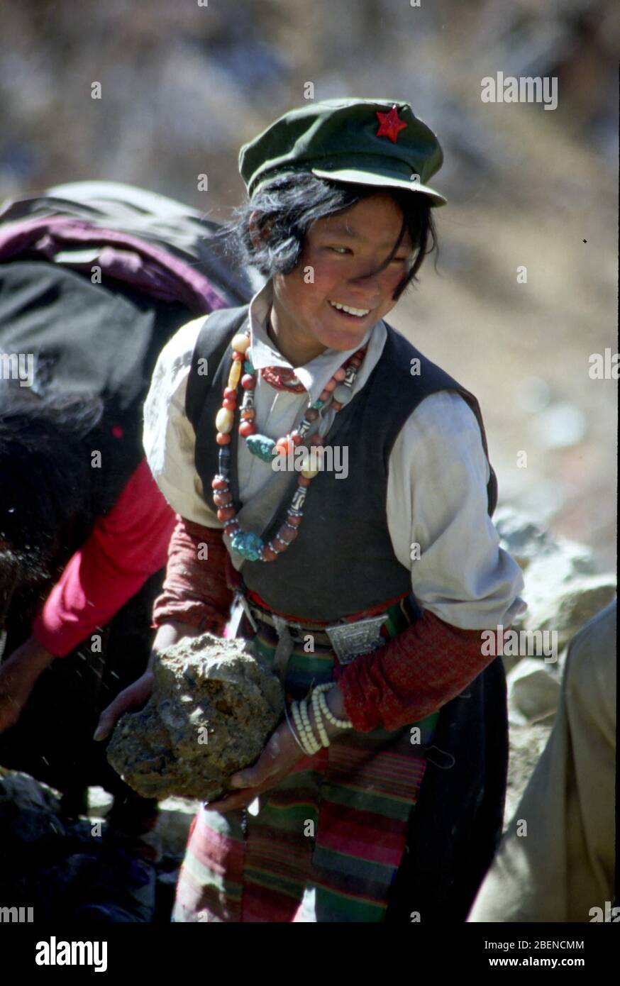 A Tibetan girl from a patrilineal tribe in Shanyan Sichuan Stock Photo ...