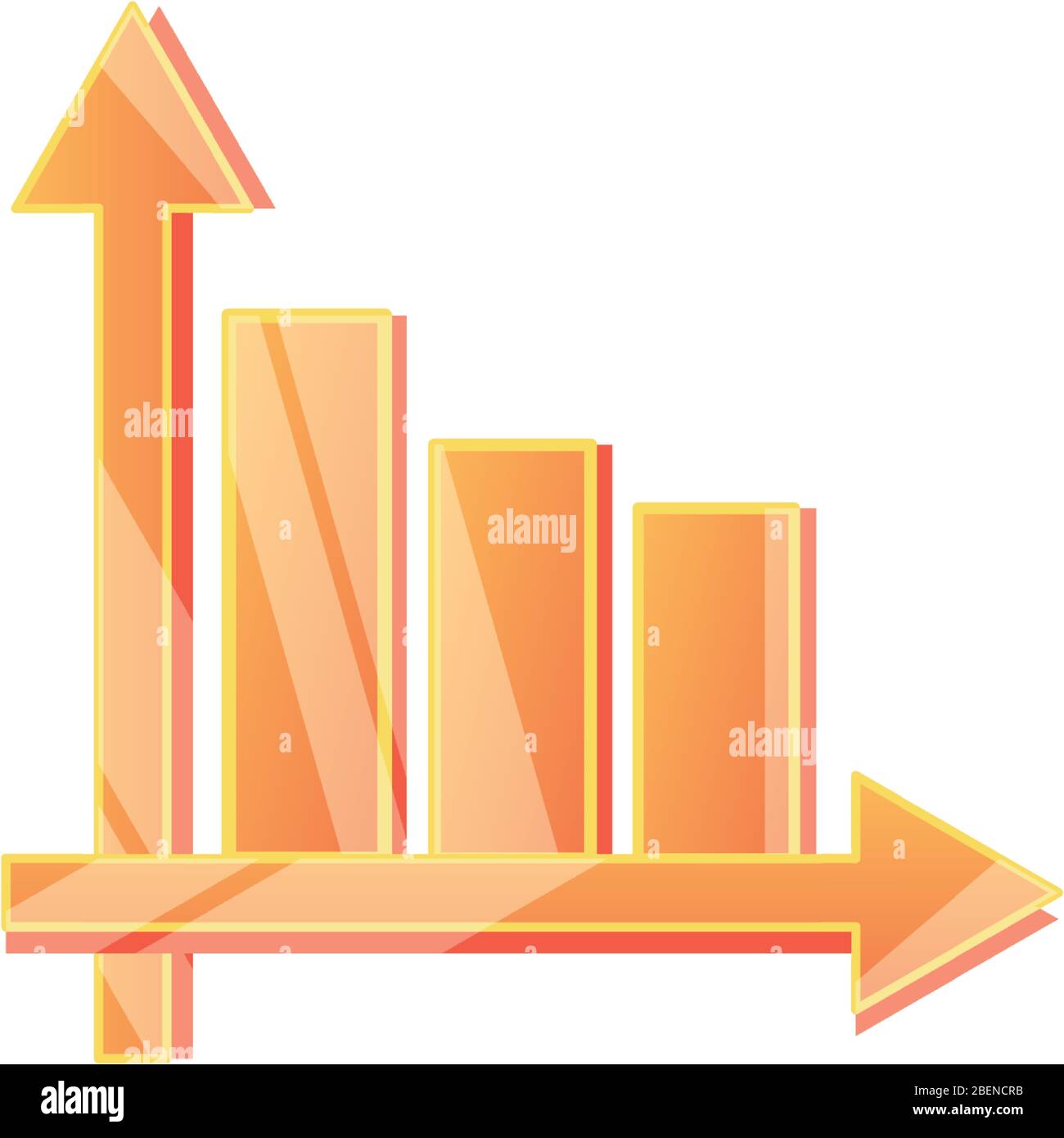 golden graphic bar chart icon over white background, detailed style ...