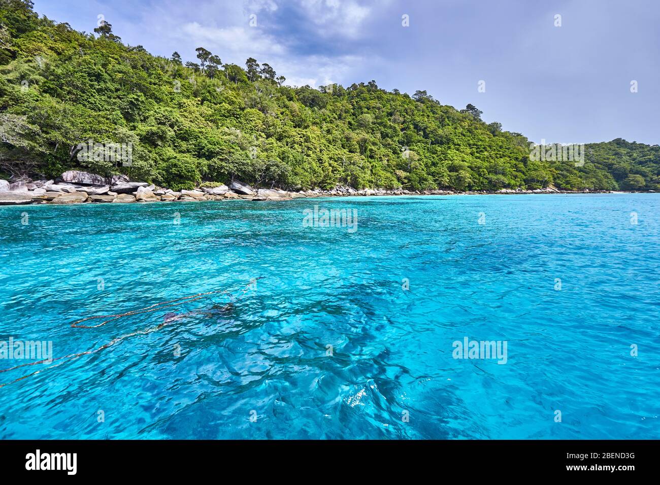 Exotic Andaman sea surface summer landscape with blue sky. Indian ocean ...