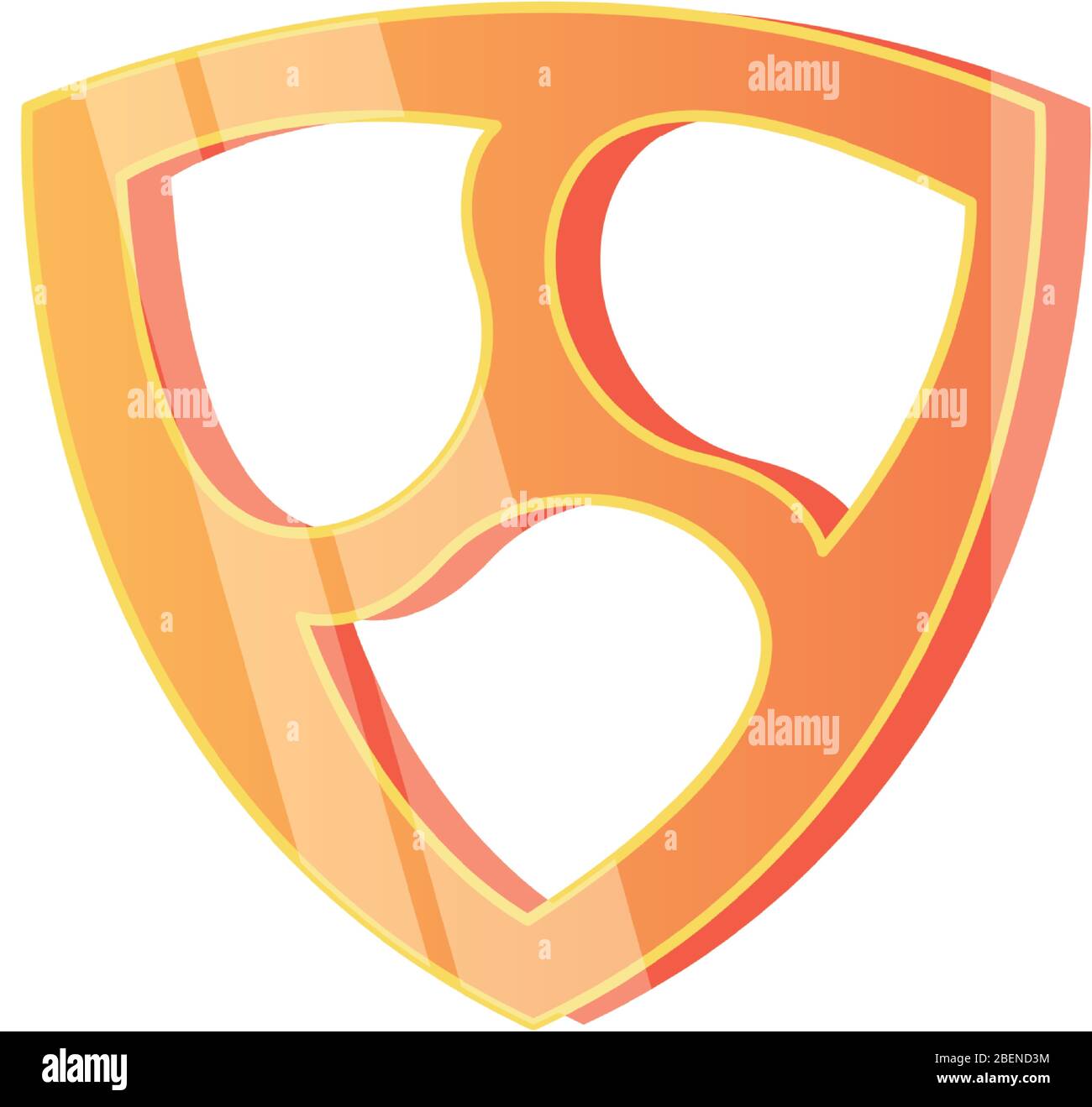 cryptocurrency nem symbol icon over white background, detailed style ...