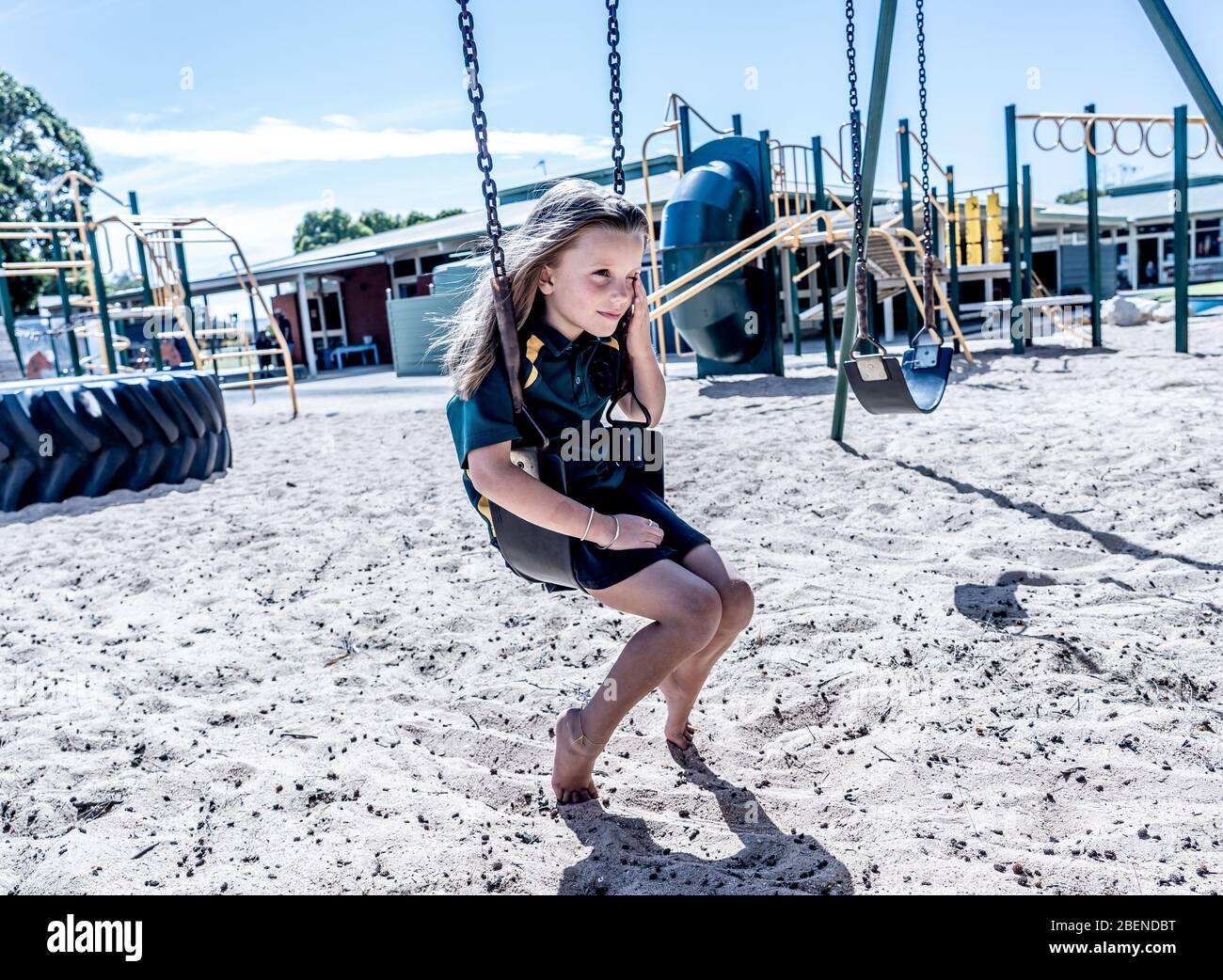 Sad boy playground isolation hi-res stock photography and images - Alamy