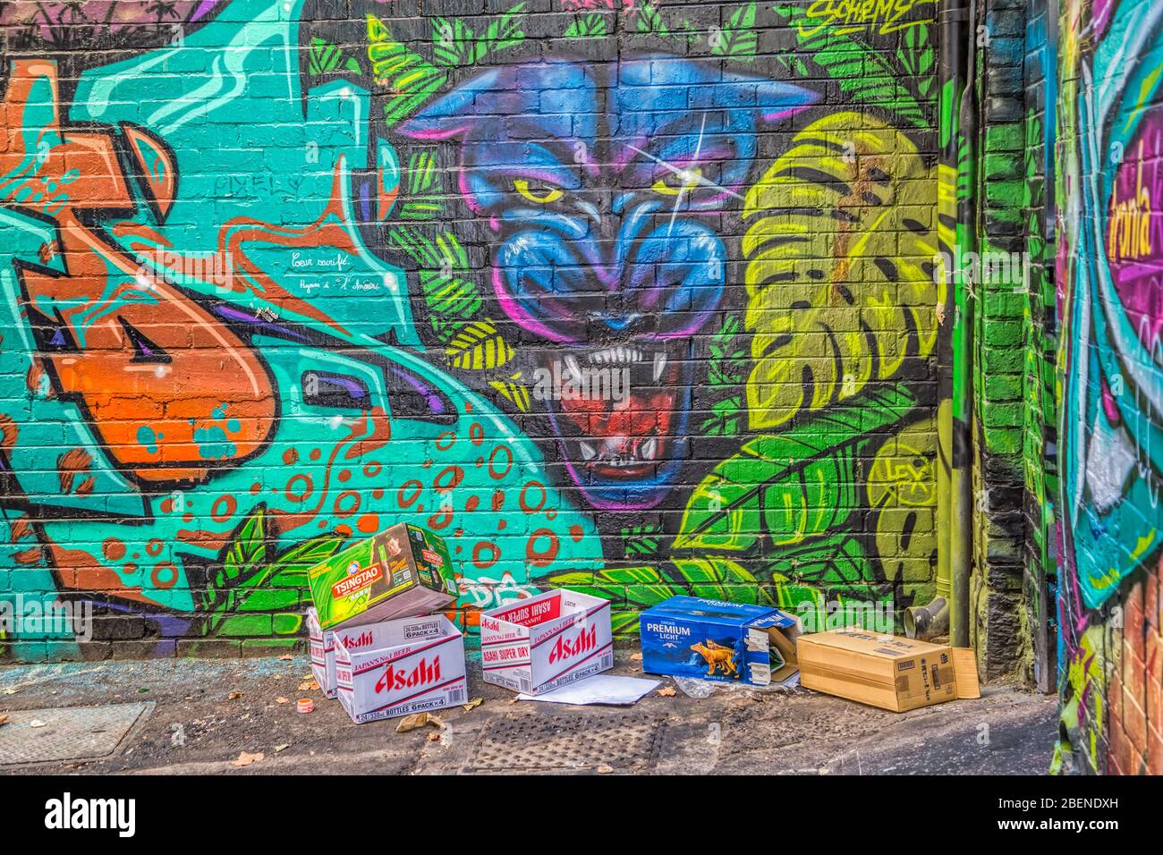 Melbourne graffiti panther Stock Photo - Alamy