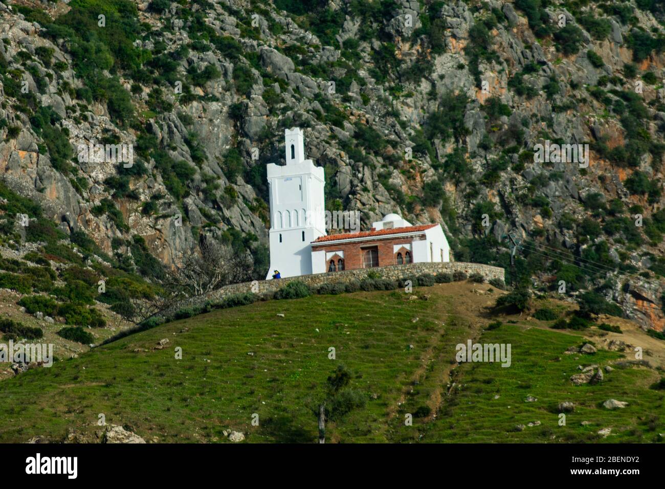 The Spanish Mosque on a Hill with the Sky Overlooking Chefchaouen ...