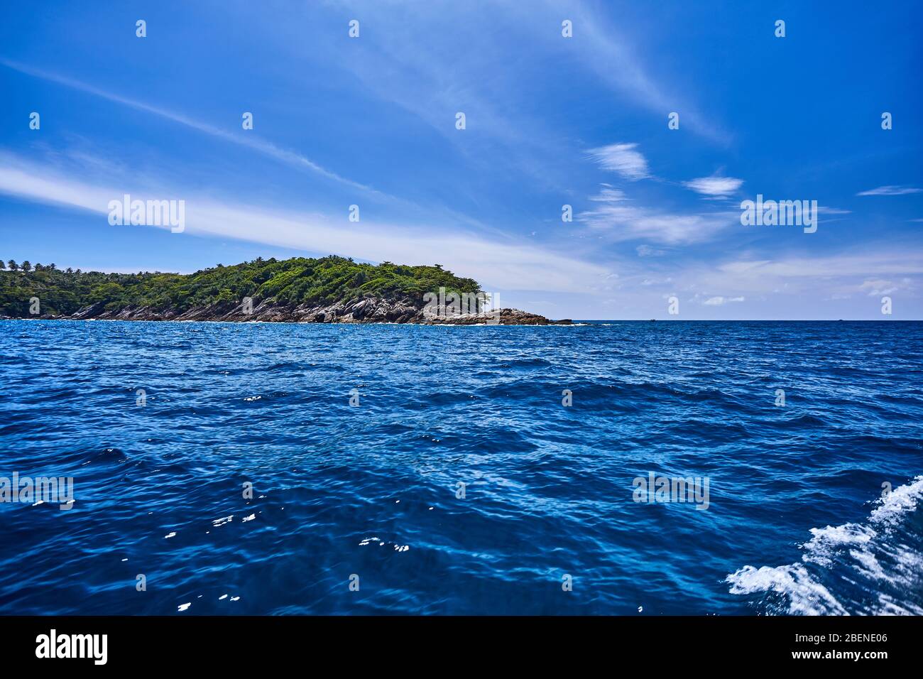 Exotic Andaman sea surface summer landscape with blue sky. Indian ocean ...