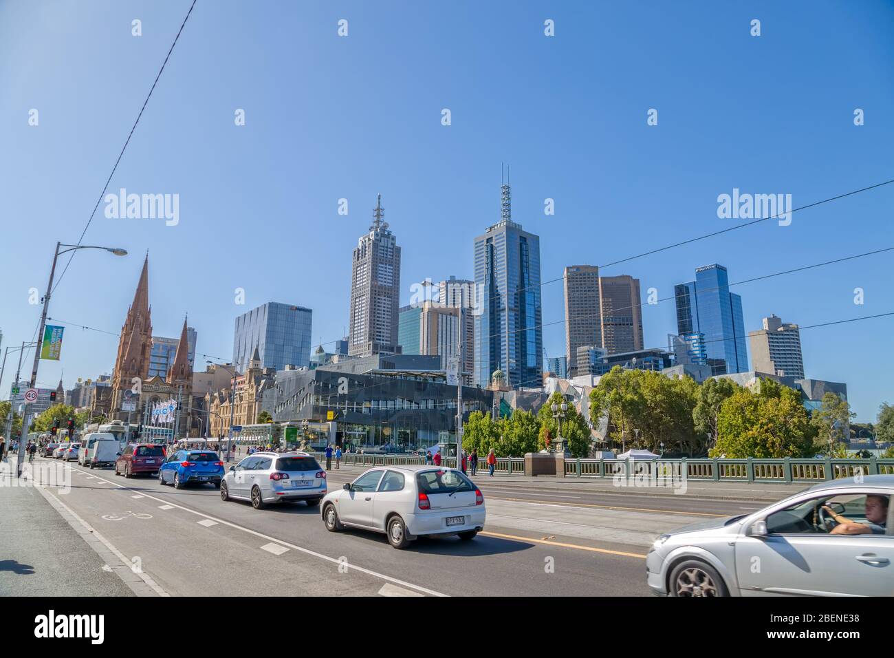 Melbourne traffic in the center Stock Photo - Alamy