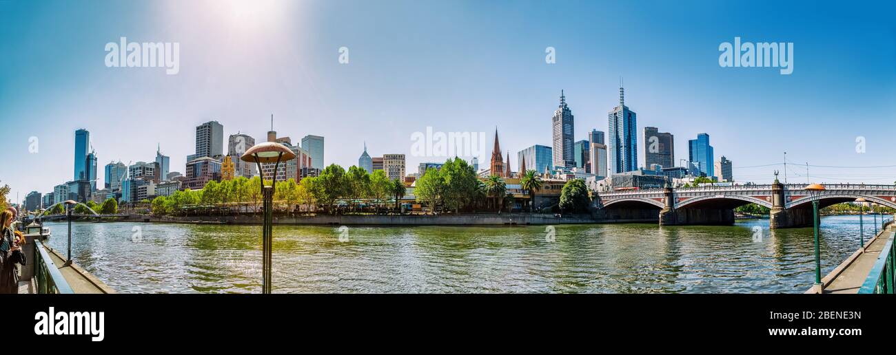 Melbourne city panorama Stock Photo - Alamy