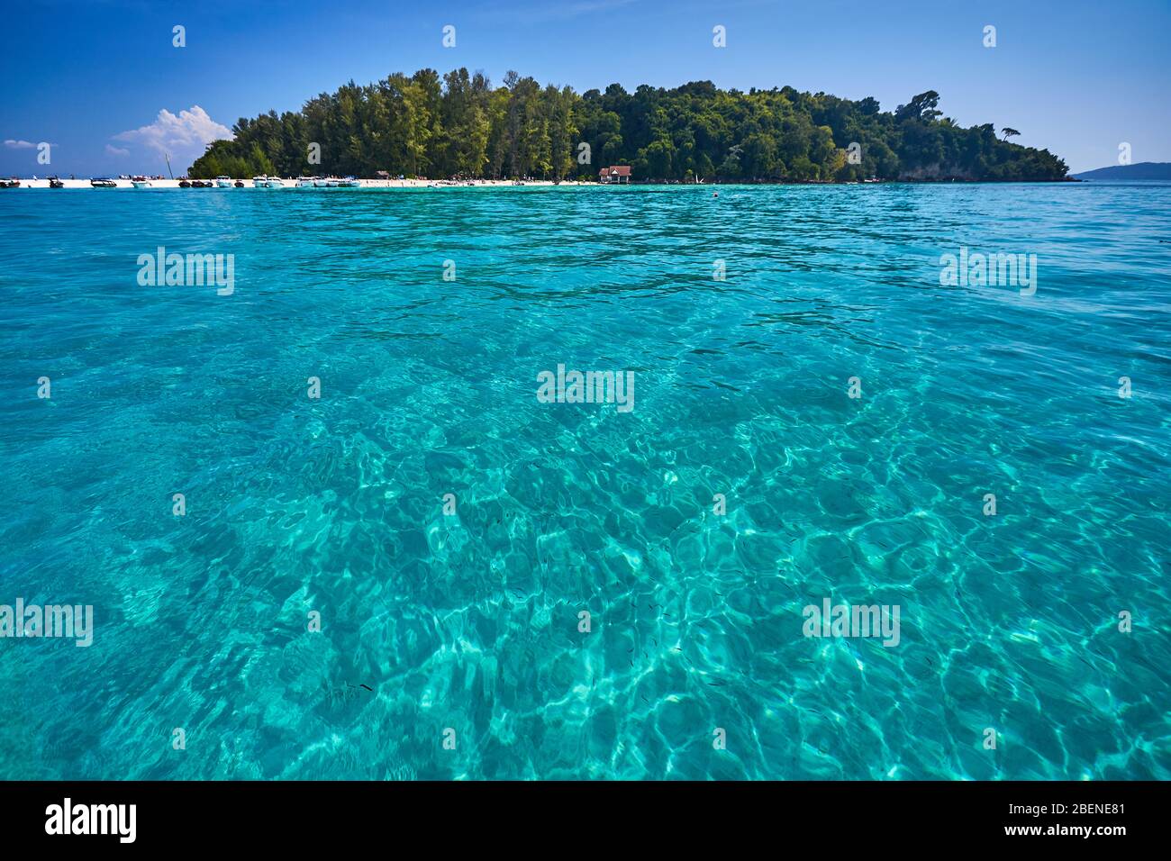 Exotic Andaman sea surface summer landscape with blue sky. Indian ocean ...