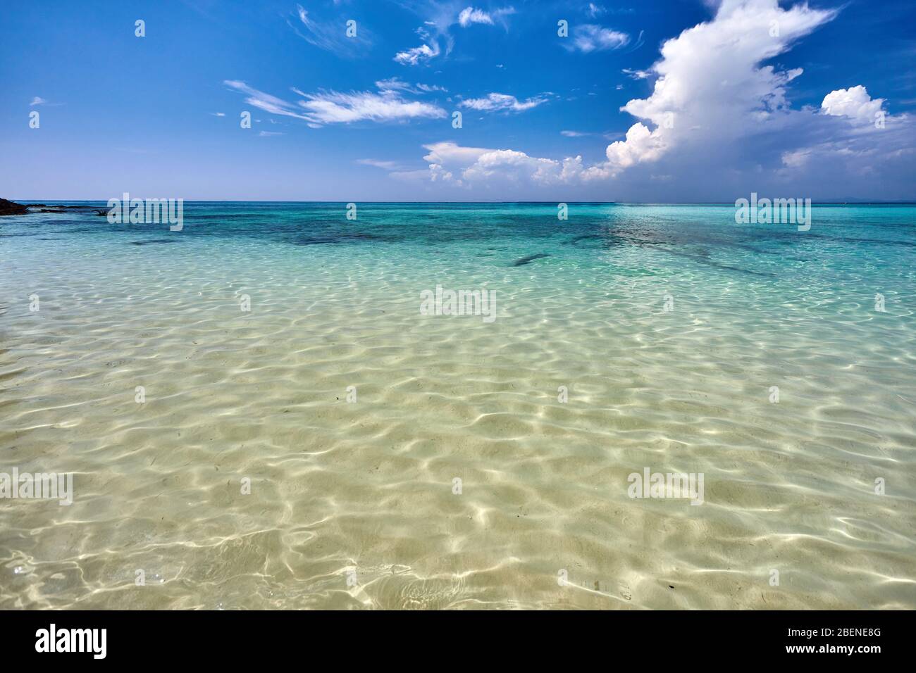 Exotic Andaman sea surface summer landscape with blue sky. Indian ocean ...