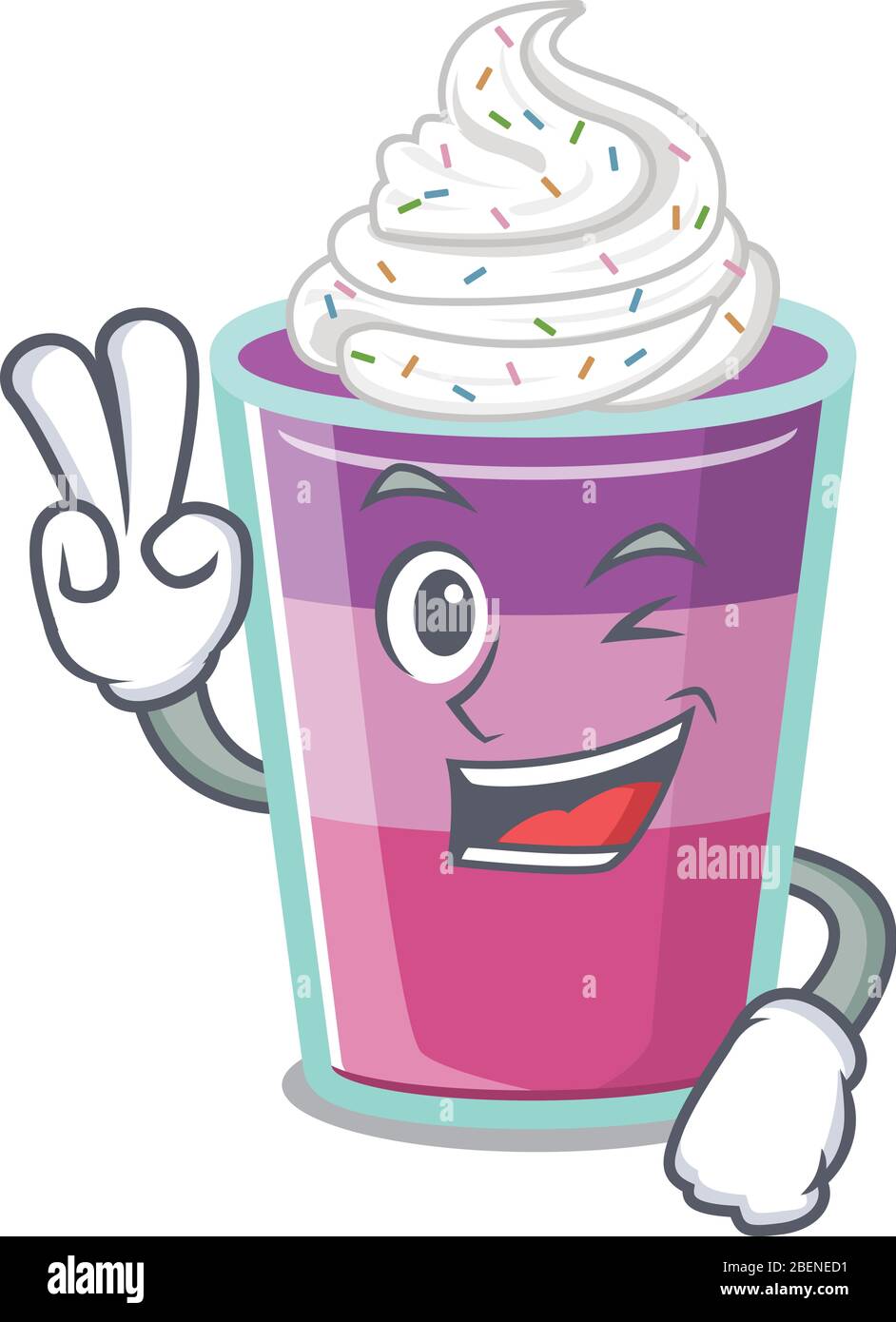 Happy cocktail jelly cartoon design concept with two fingers Stock ...