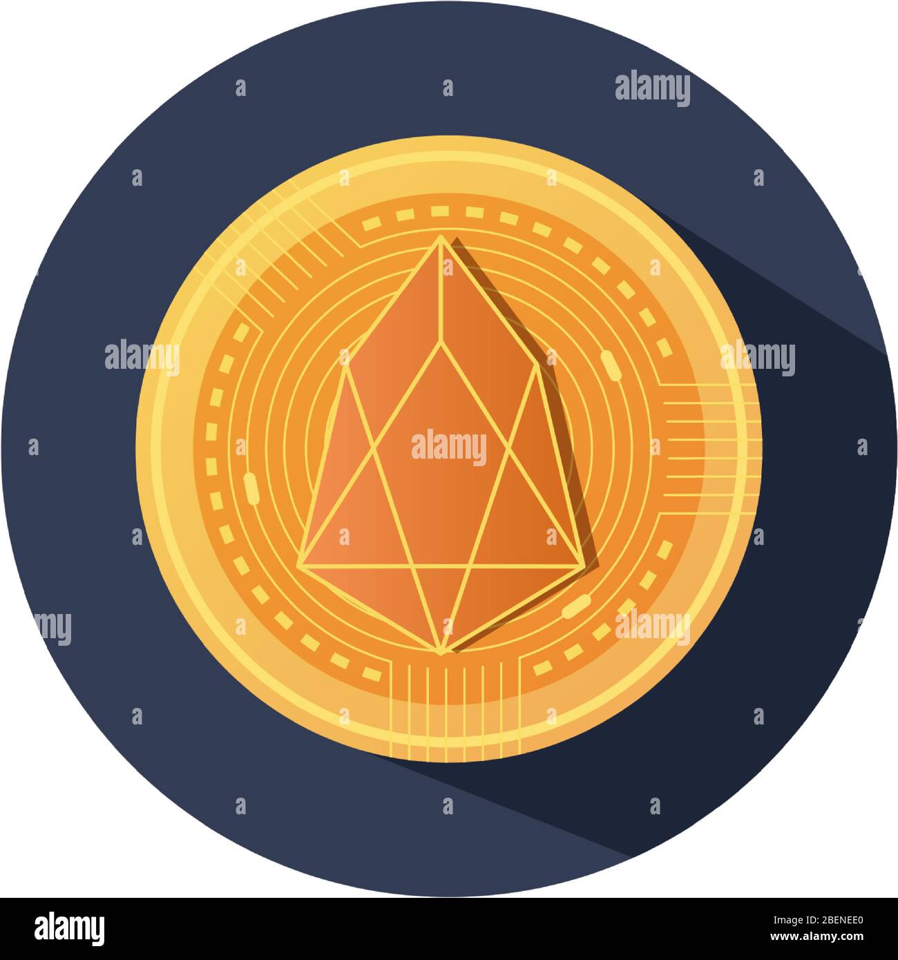 eos cryptocoin icon over white background, block detailed style, vector ...